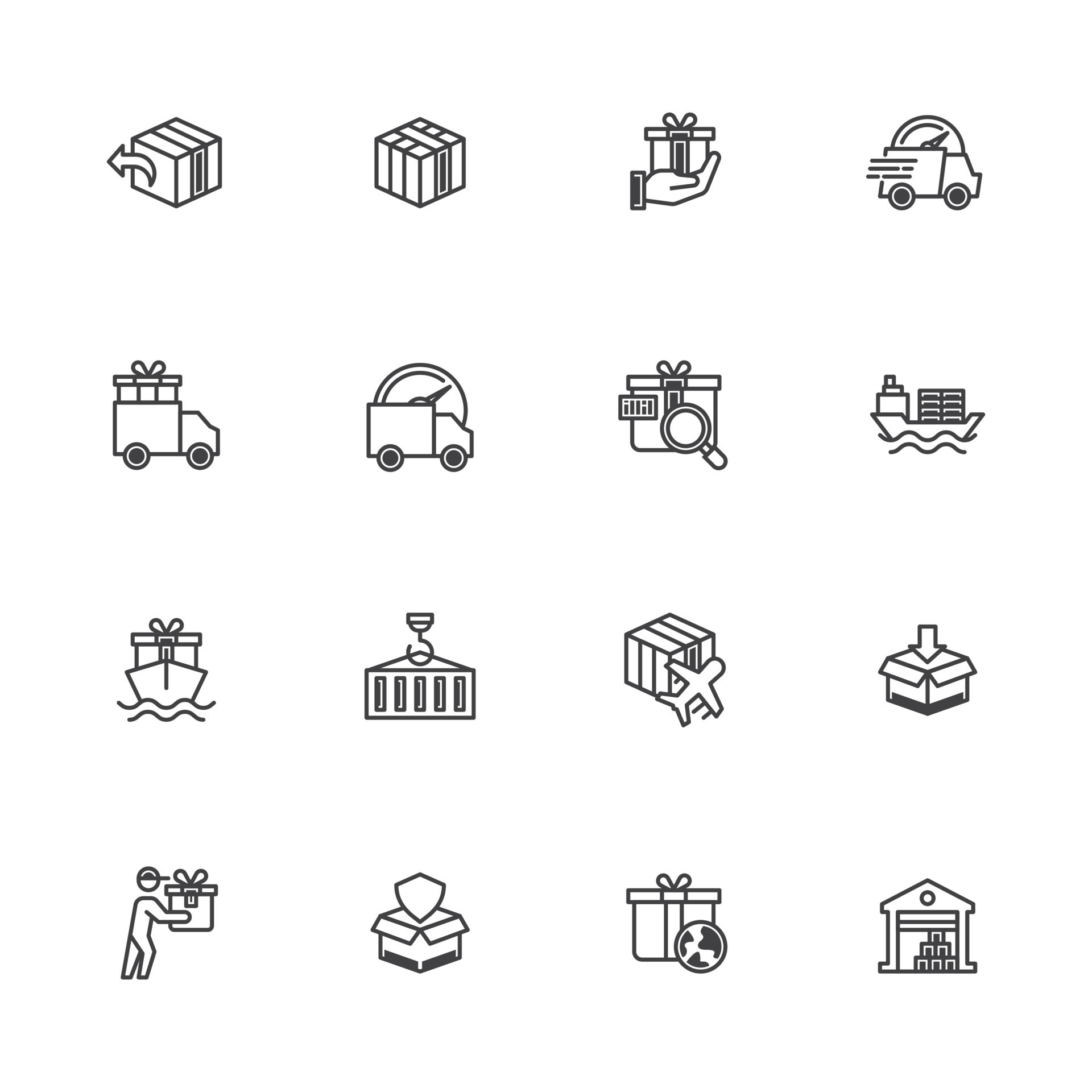 Simple Set Of Delivery Related Vector Line Icons Linear Style Sign For simple-set-of-delivery-related-vector-line-icons-linear-style-sign-for