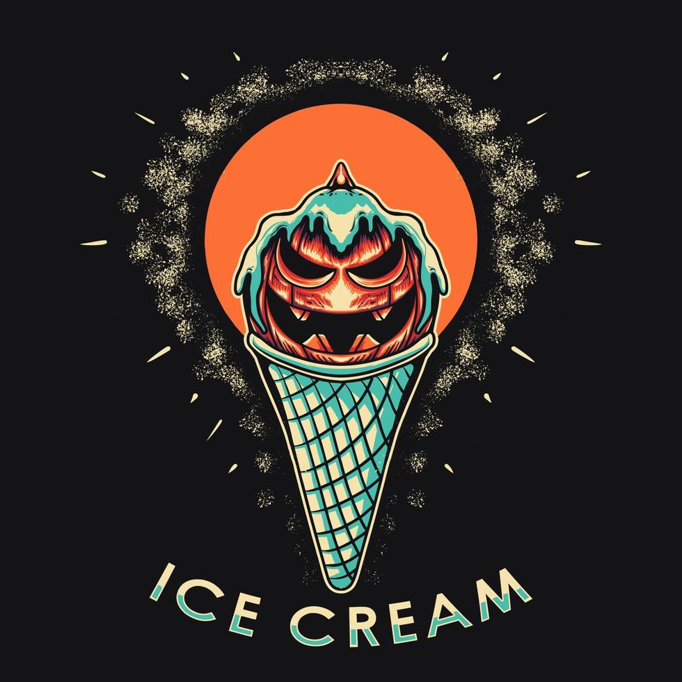 Pumpkin Ice Cream halloween Vector illustration 8380725 Vector Art at ...