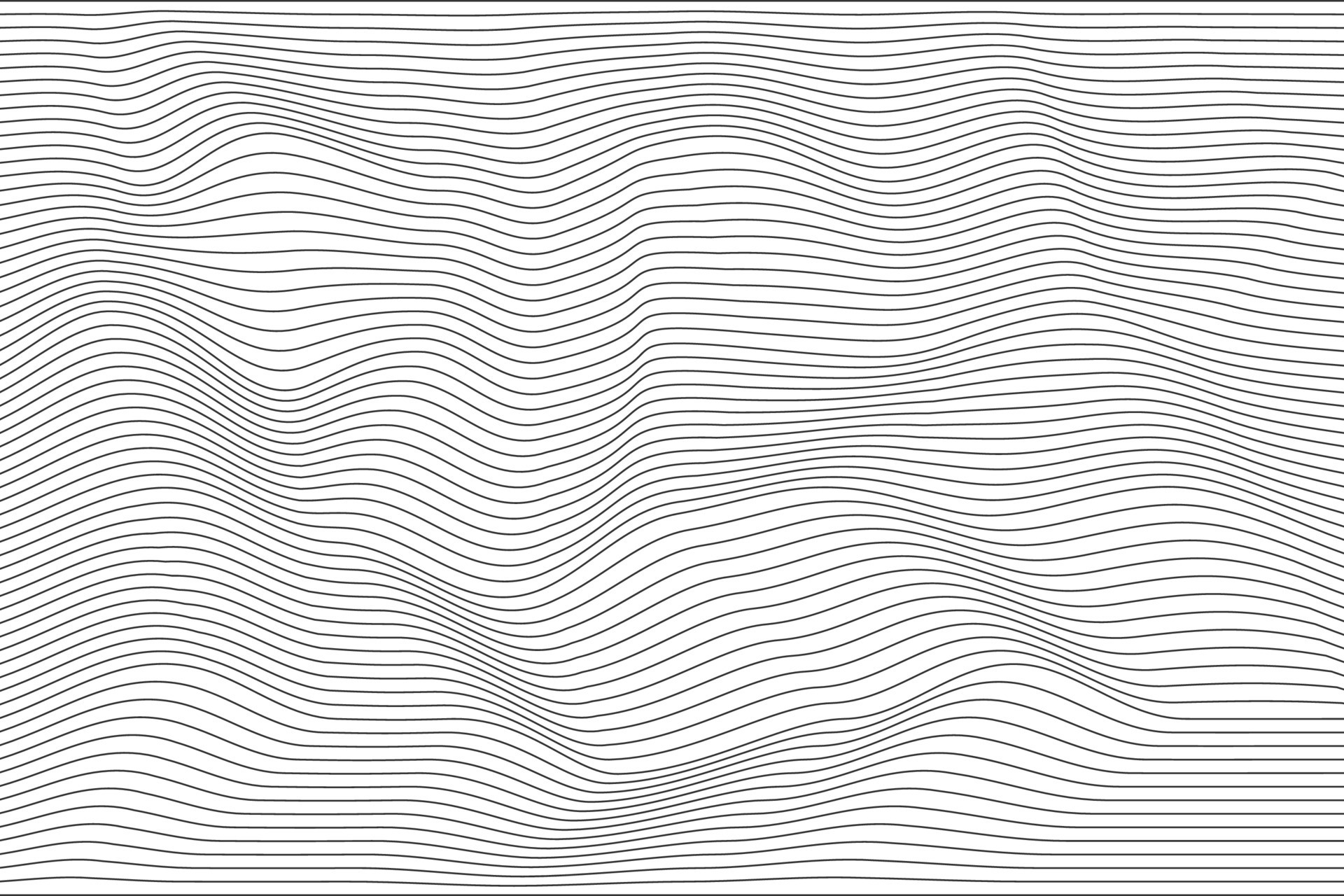 Abstract Pattern Black Wave Lines On White Background Modern Stylish Design Linear Texture For
