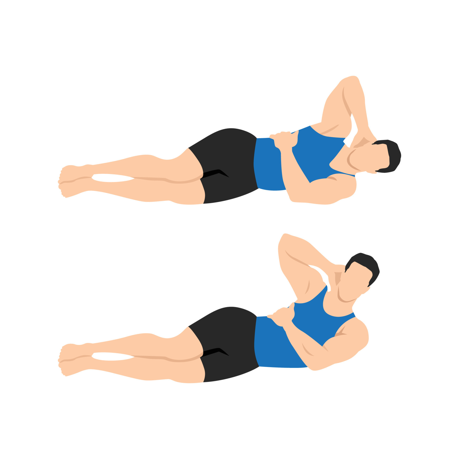 Lying Side Crunch Illustrated Exercise Guide Atelier Yuwaciaojp