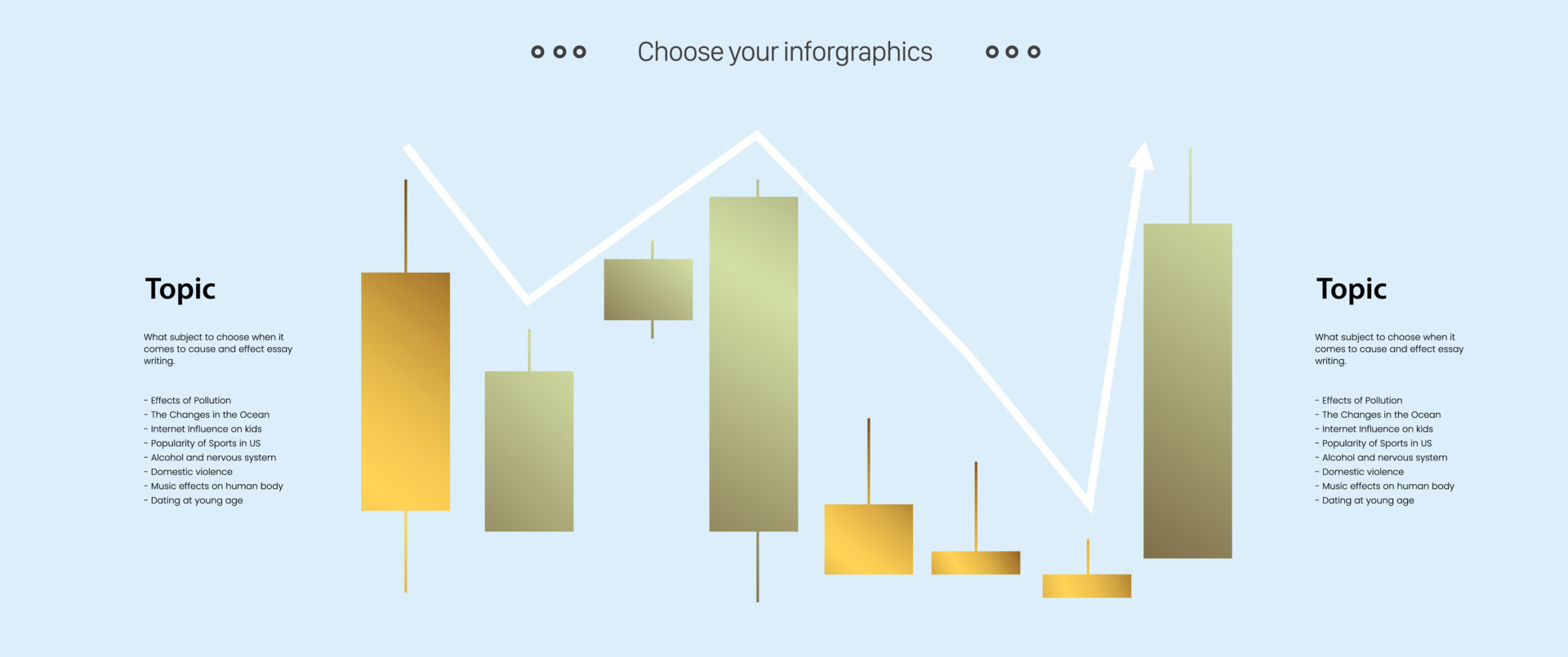 Steps or Options of infographic Process chart with blue and yellow ...