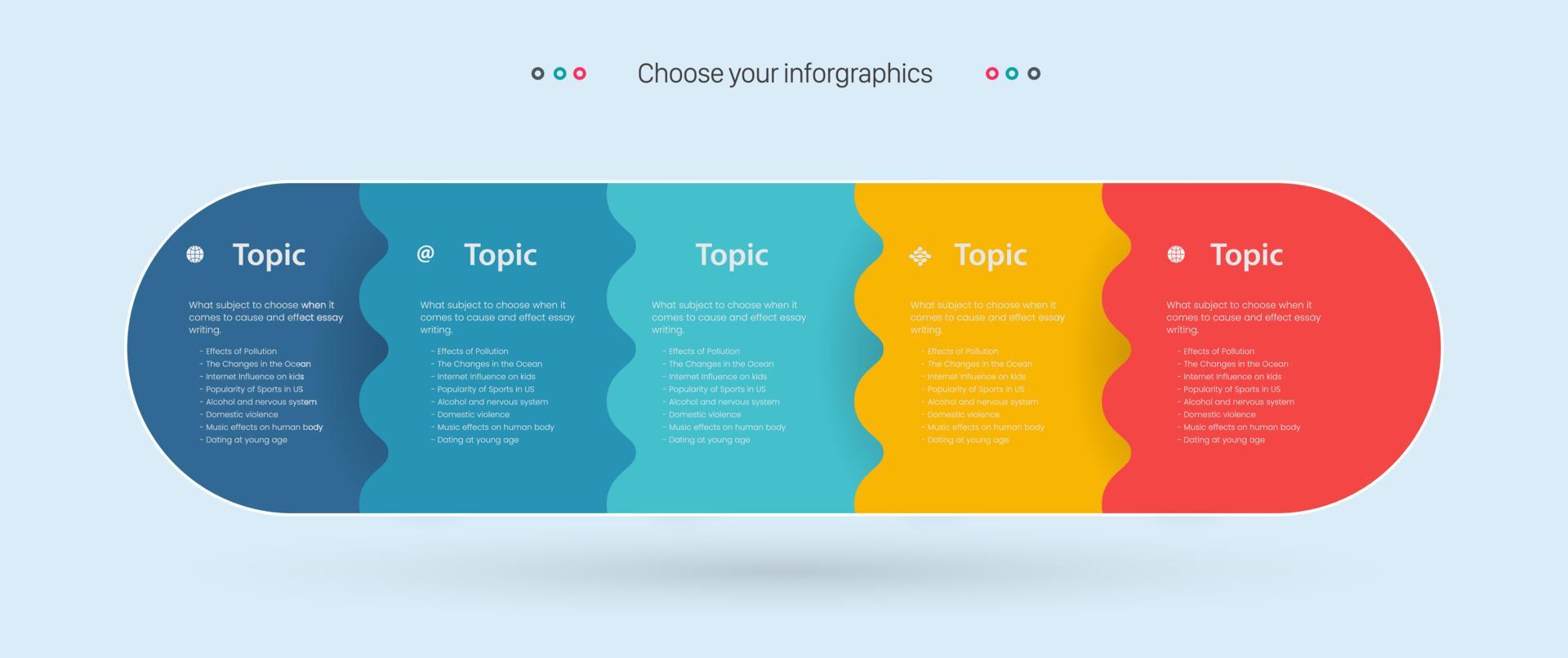 Steps or Options of infographic Process chart with blue and yellow ...