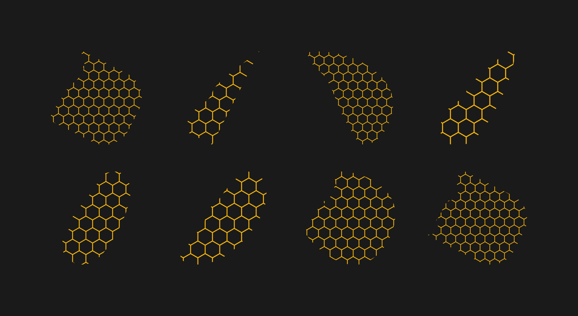 set of honeycomb abstract shape. Hexagonal elements 8405941 Vector Art ...