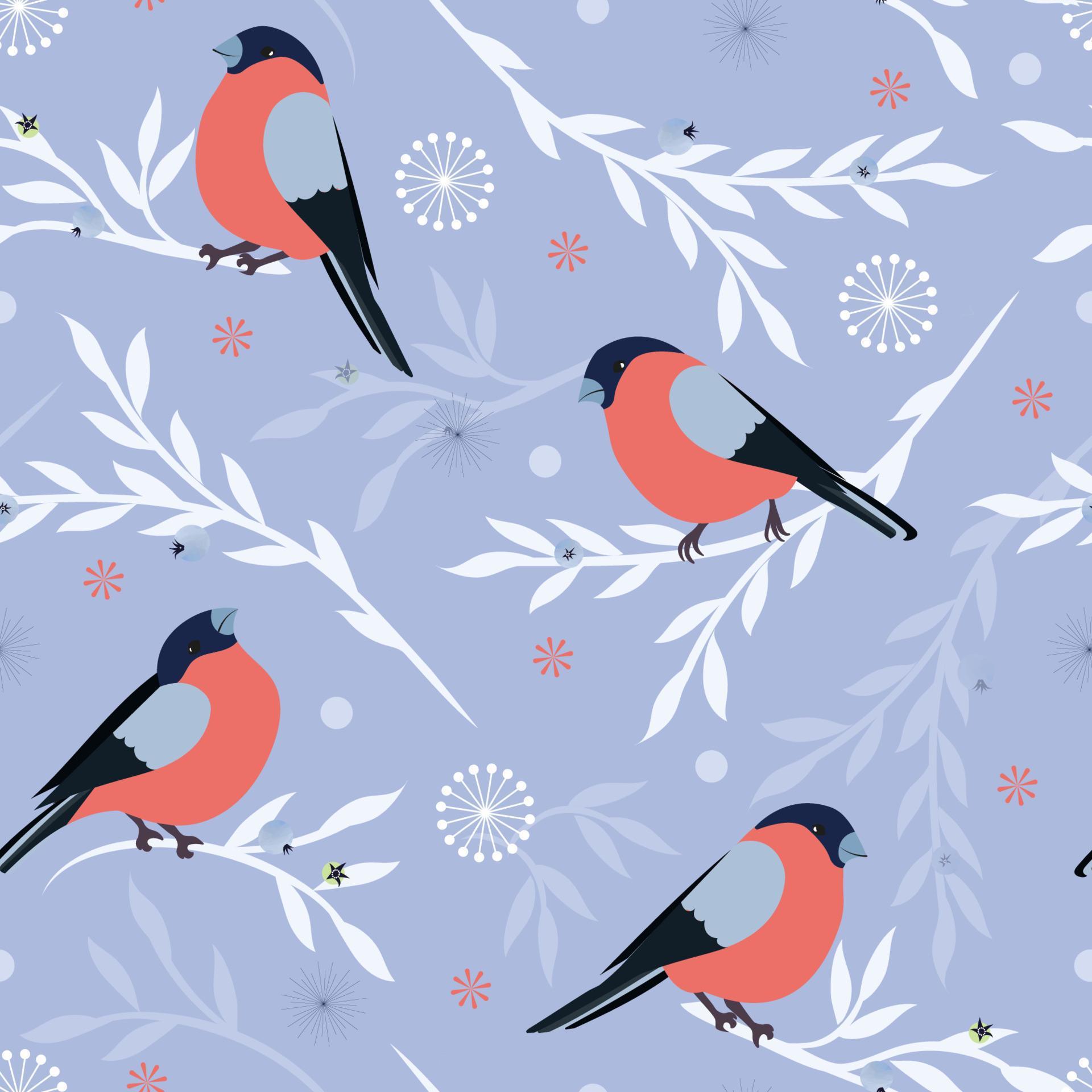 birds winter pattern 8407884 Vector Art at Vecteezy