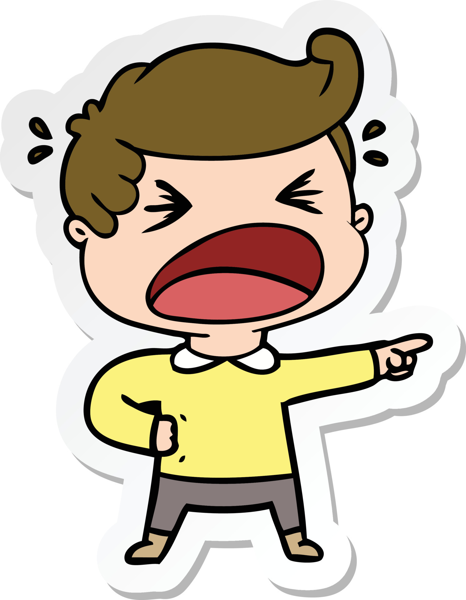 sticker of a cartoon shouting man pointing finger 8412755 Vector Art at ... sticker of a cartoon shouting man pointing finger 8412755 Vector Art at ...