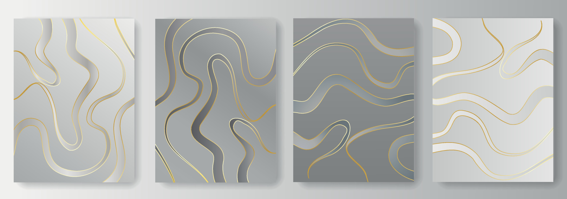 Collection of gray backgrounds with golden lines 8412995 Vector Art at ...
