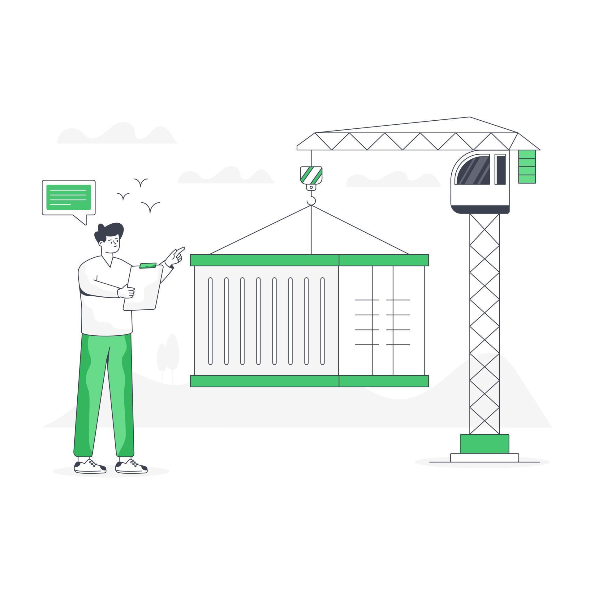 Modern flat illustration of container loading 8413572 Vector Art at ...