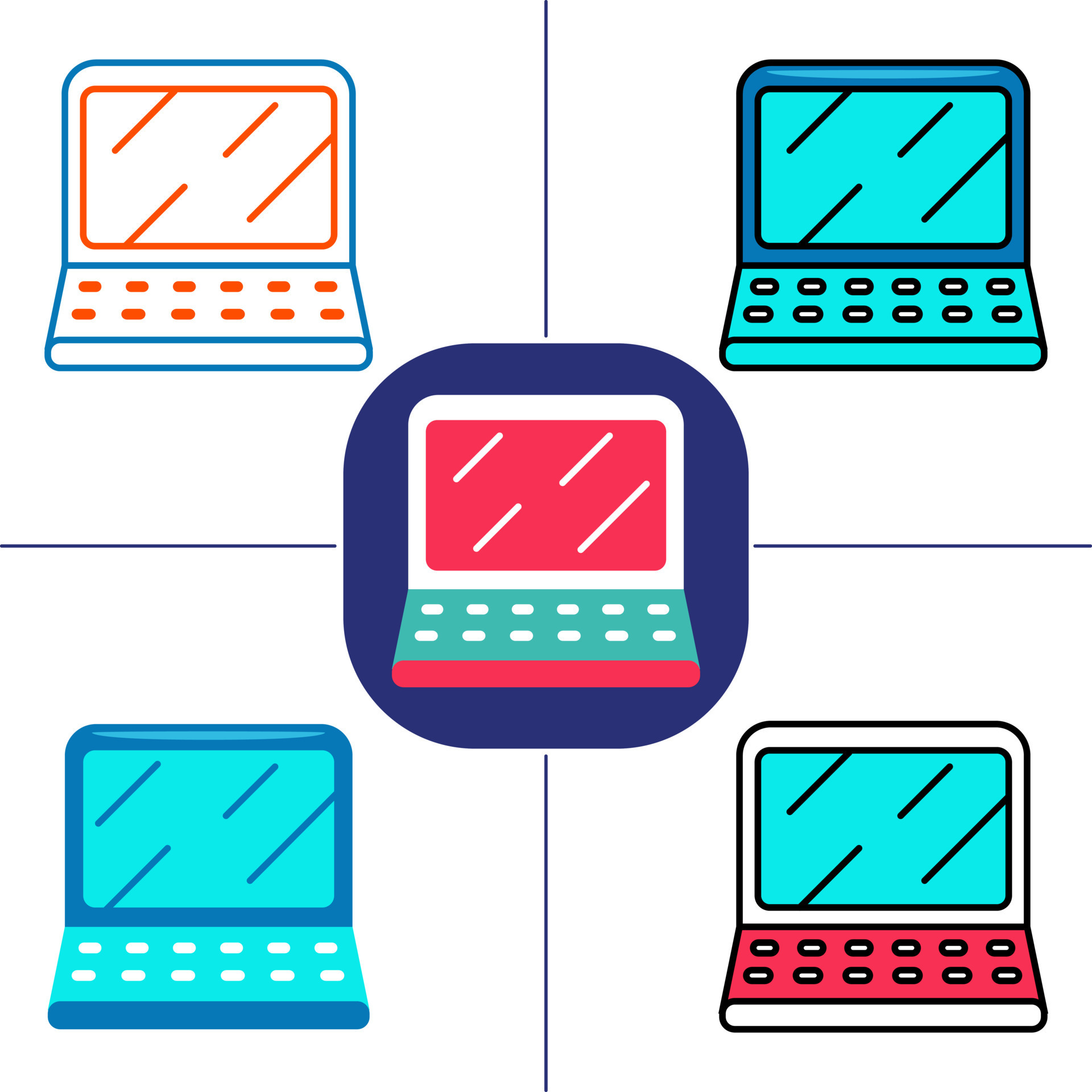 laptop in flat design style 8415896 Vector Art at Vecteezy