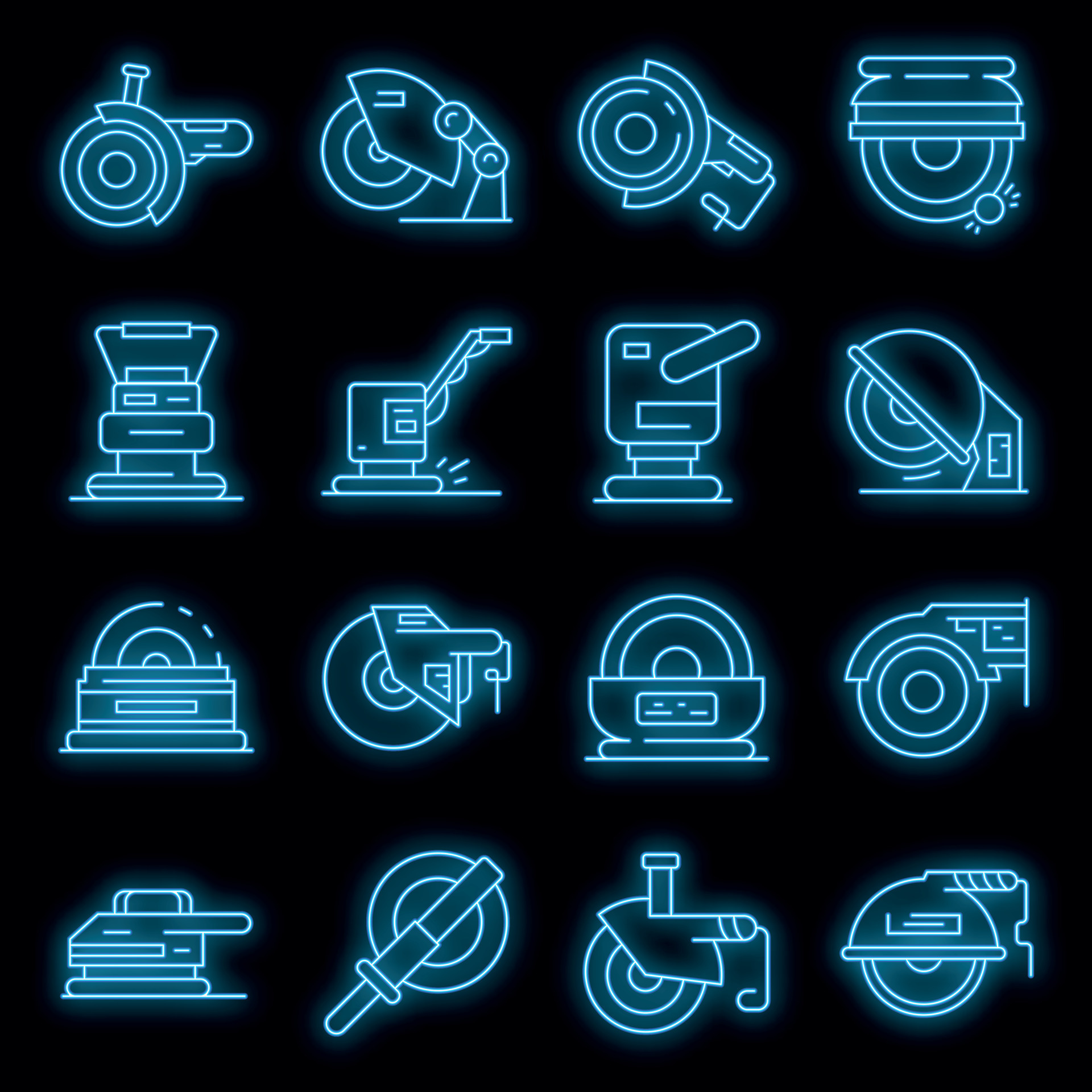 Grinding machine icons set vector neon 8442326 Vector Art at Vecteezy Grinding machine icons set vector neon 8442326 Vector Art at Vecteezy