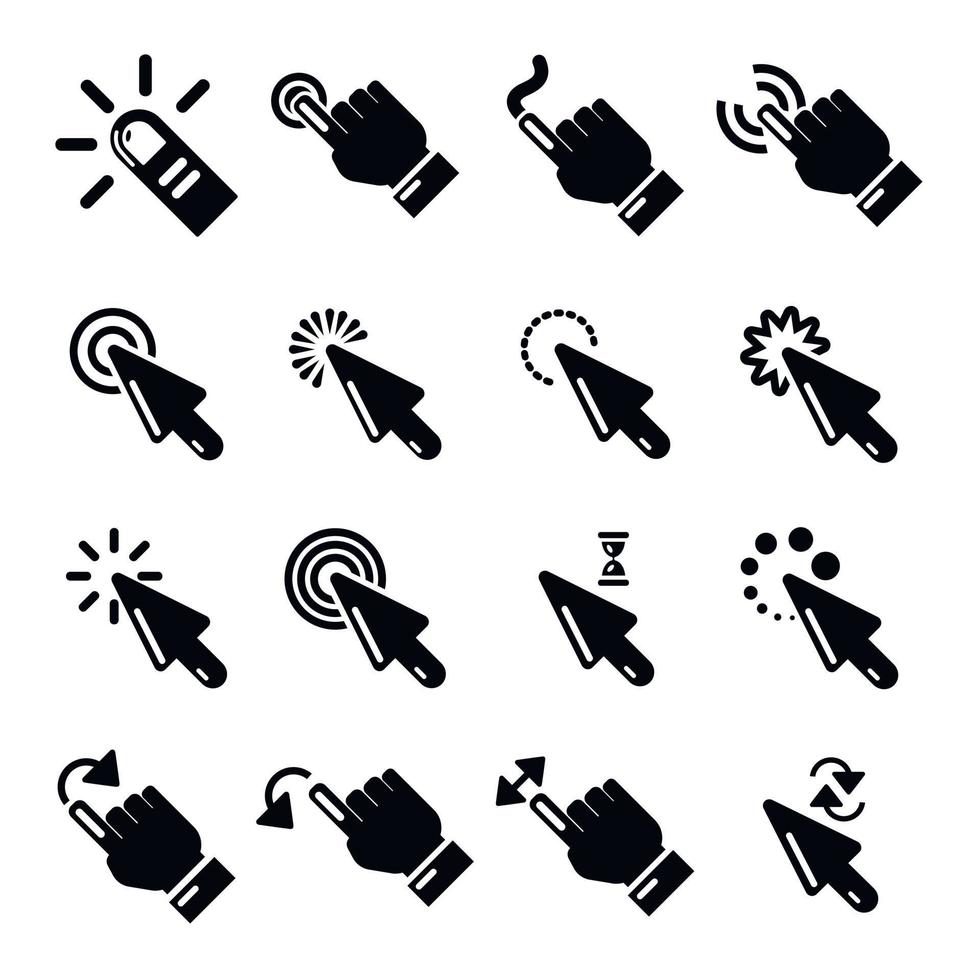 Hand click icons set, simple style 8442409 Vector Art at Vecteezy Hand click icons set, simple style 8442409 Vector Art at Vecteezy