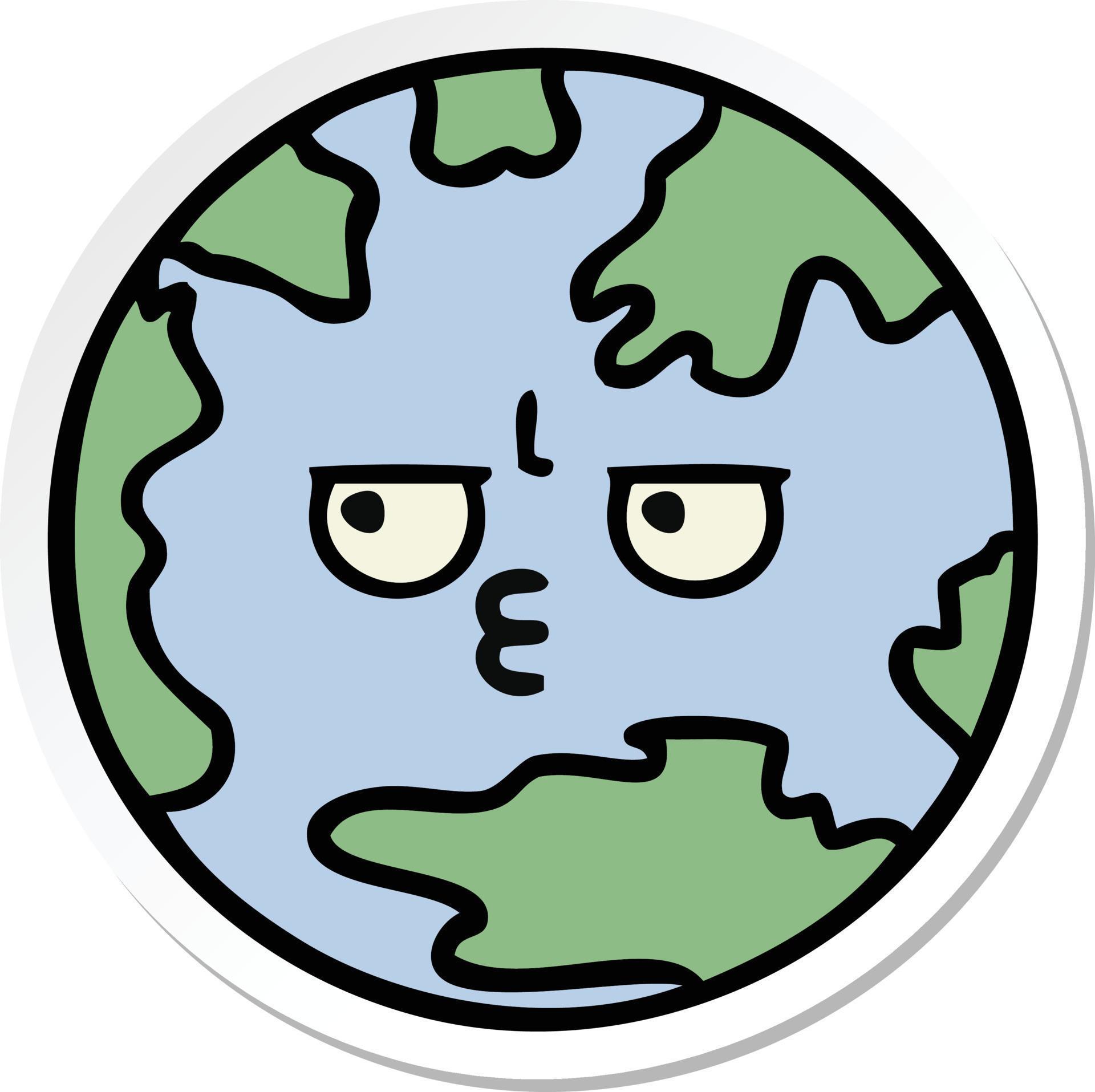 Sticker Of A Cute Cartoon Planet Earth 8447602 Vector Art At Vecteezy
