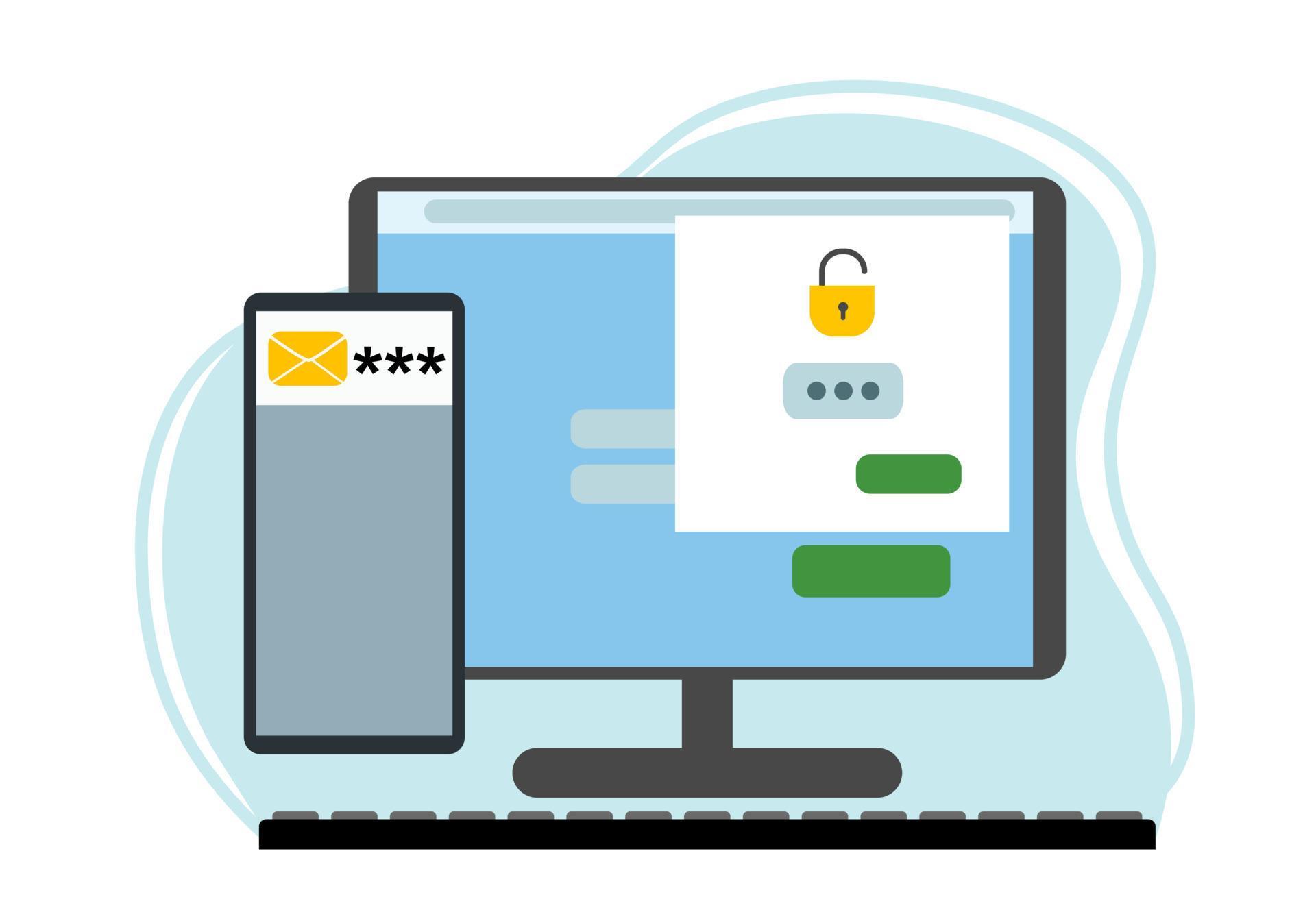 Two Factor Authentication Security 8450641 Vector Art At Vecteezy