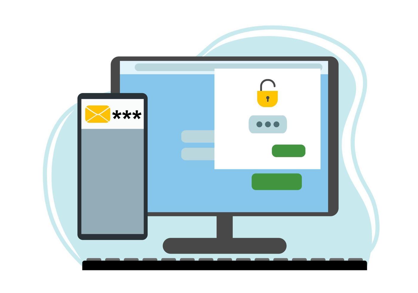 Two Factor Authentication Security 8450641 Vector Art At Vecteezy