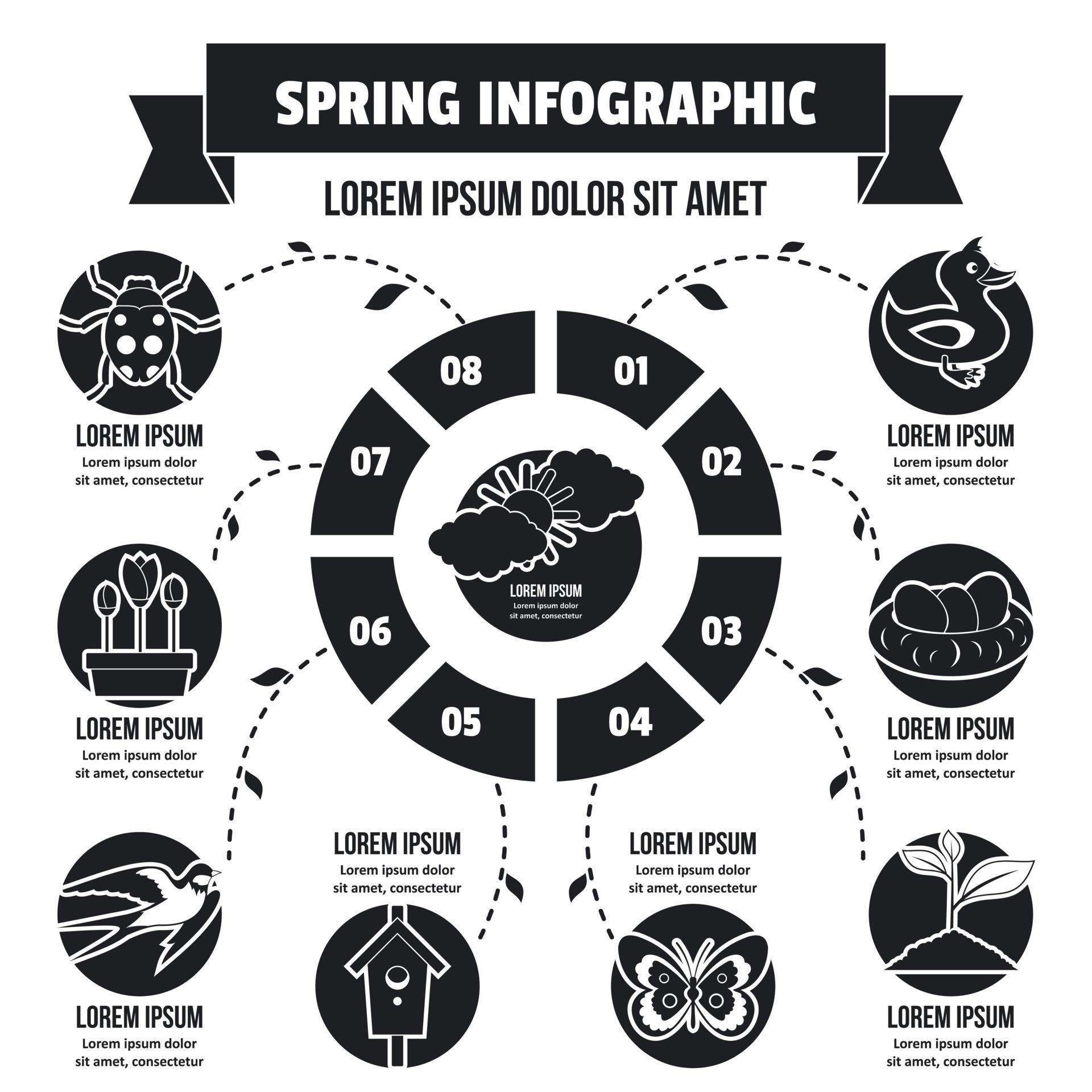 Spring infographic concept, simple style 8454132 Vector Art at Vecteezy