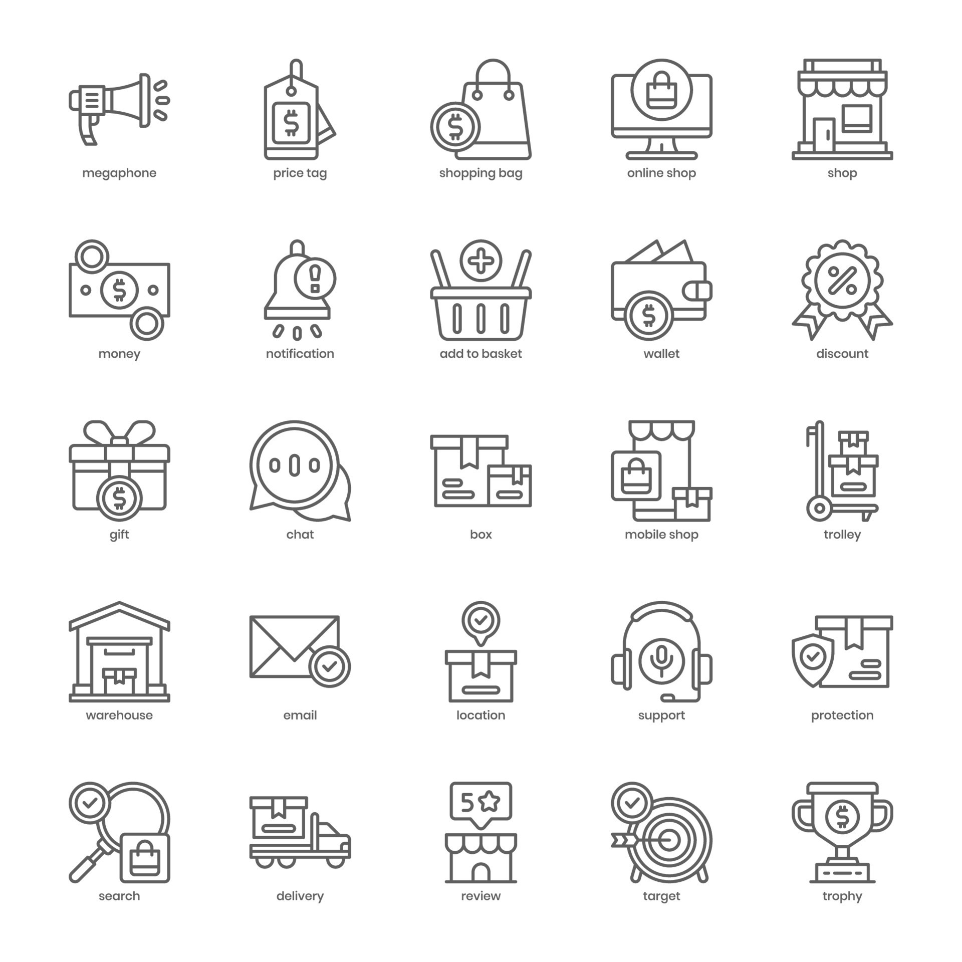 Marketplace icon pack for your website design, logo, app, UI ...