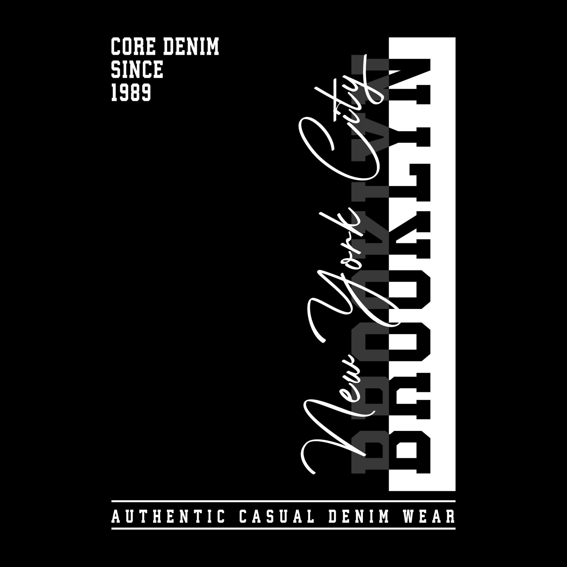 Brooklyn Nyc Denim Streetwear T Shirt And Apparel 8459552 Vector Art At