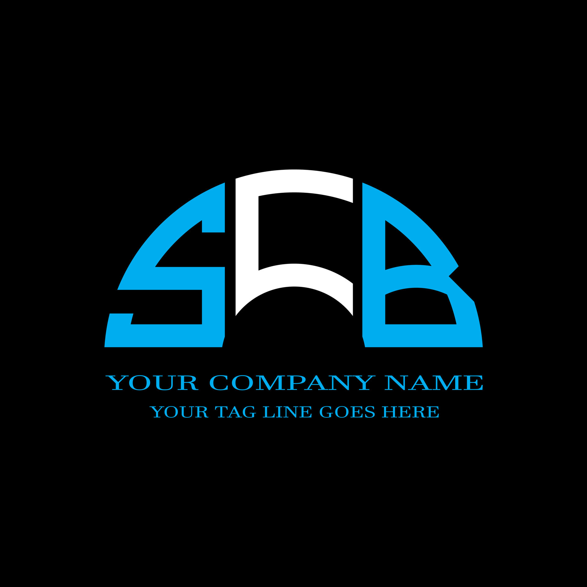 Scb Letter Logo Creative Design With Vector Graphic 8466067 Vector Art
