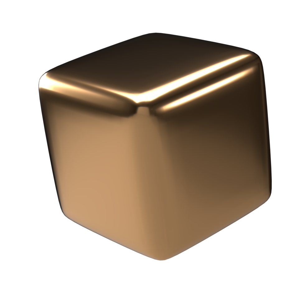 3d Geometric Basic Shape Cube Sphere Primitive Metallic Gold Element For Decoration Three