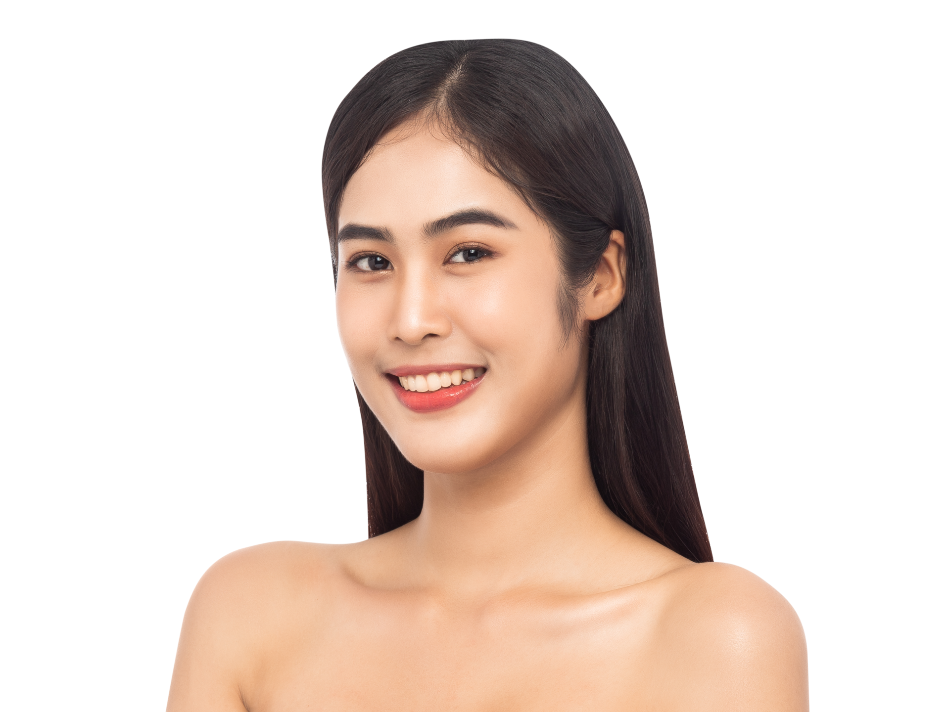 Belle Jeune Femme Asiatique Avec Une Peau Fraîche Et Propre Notion De