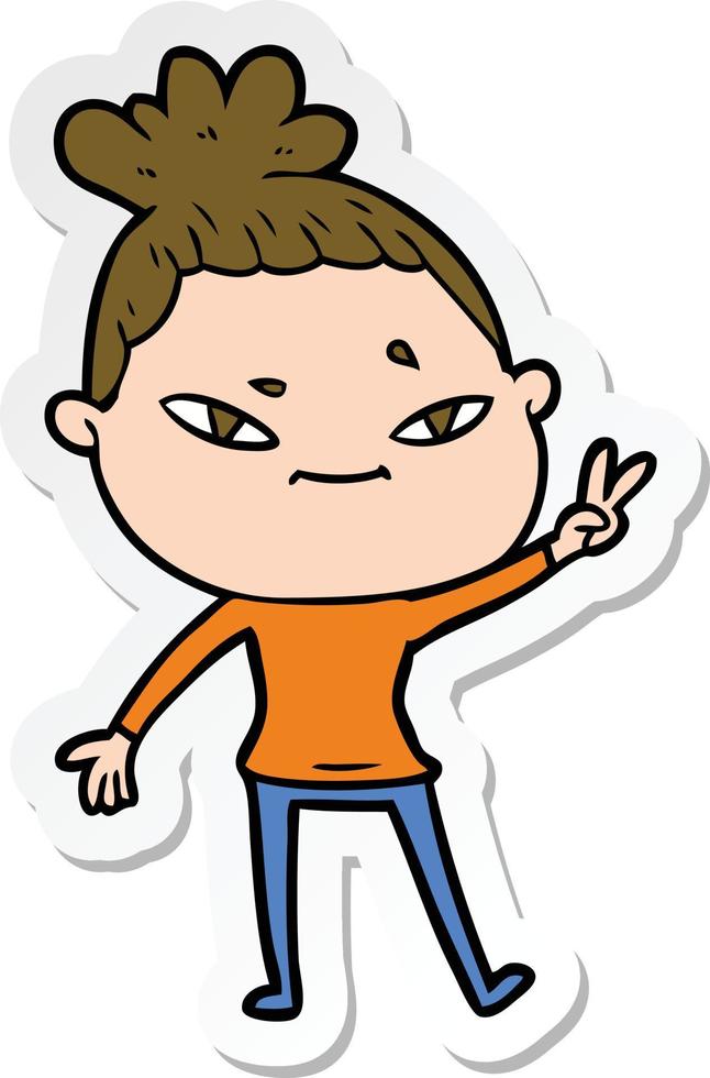 sticker of a cartoon woman 8472181 Vector Art at Vecteezy