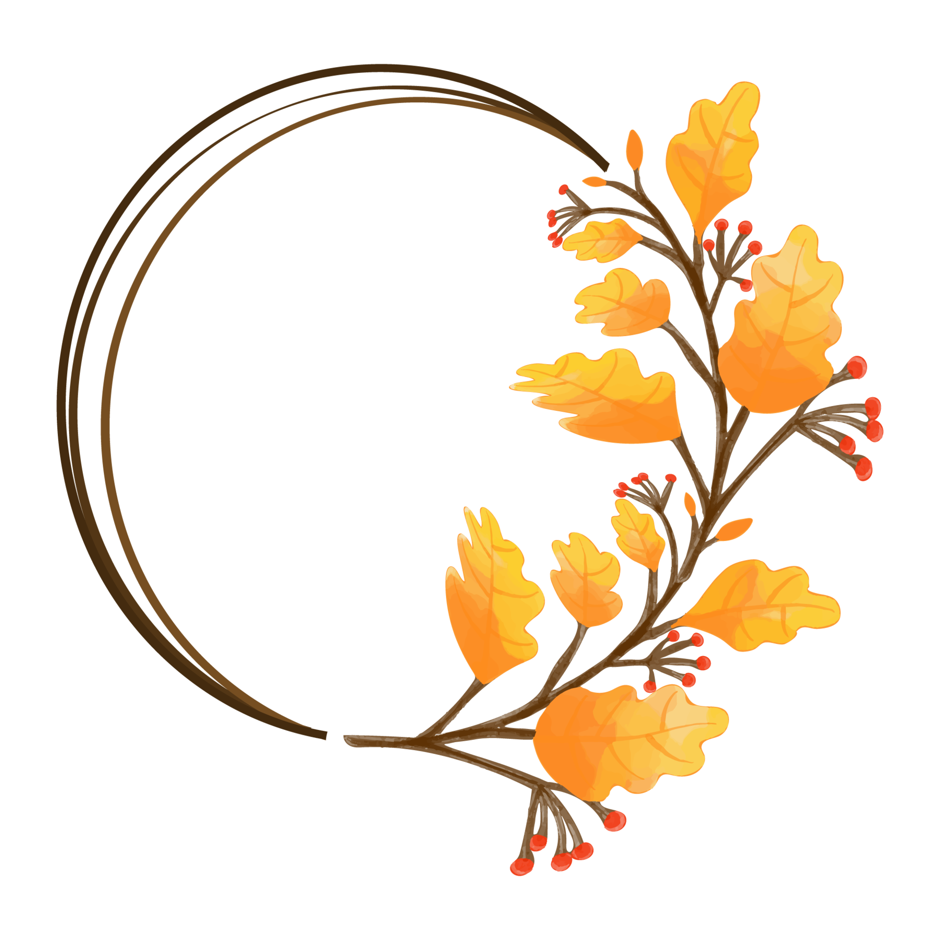 Watercolor Leaf Frame Autumn Leaves Clipart 8473176 Png