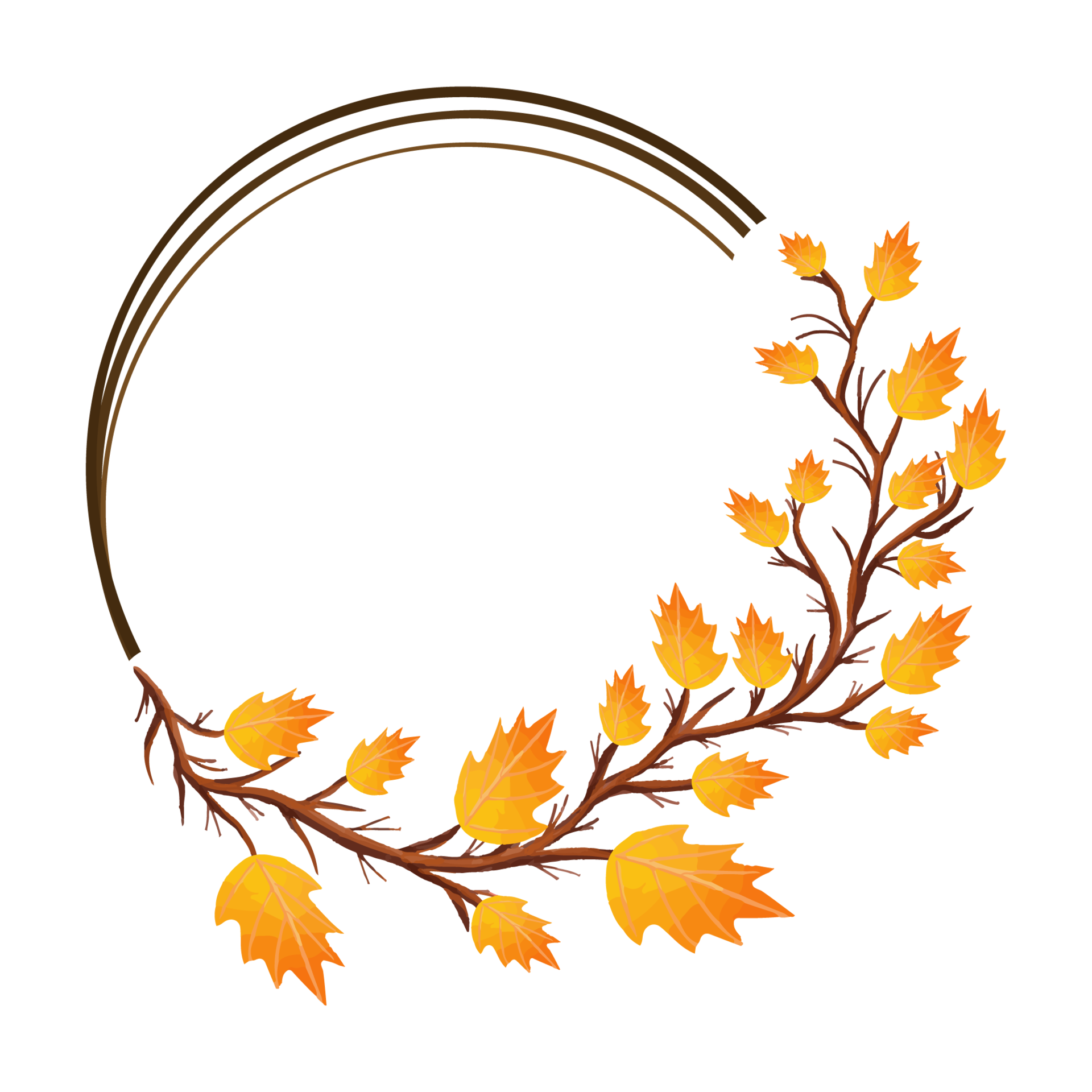 Watercolor Leaf Frame Autumn Leaves Clipart 8474272 Png