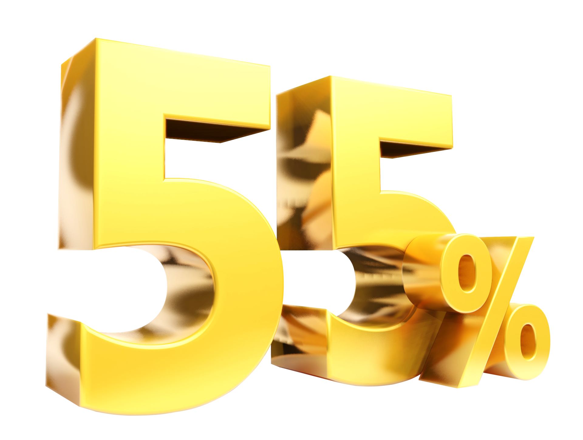 Free 55 Percent Golden Symbol 3D Render 8478134 PNG With Transparent free-55-percent-golden-symbol-3d-render-8478134-png-with-transparent