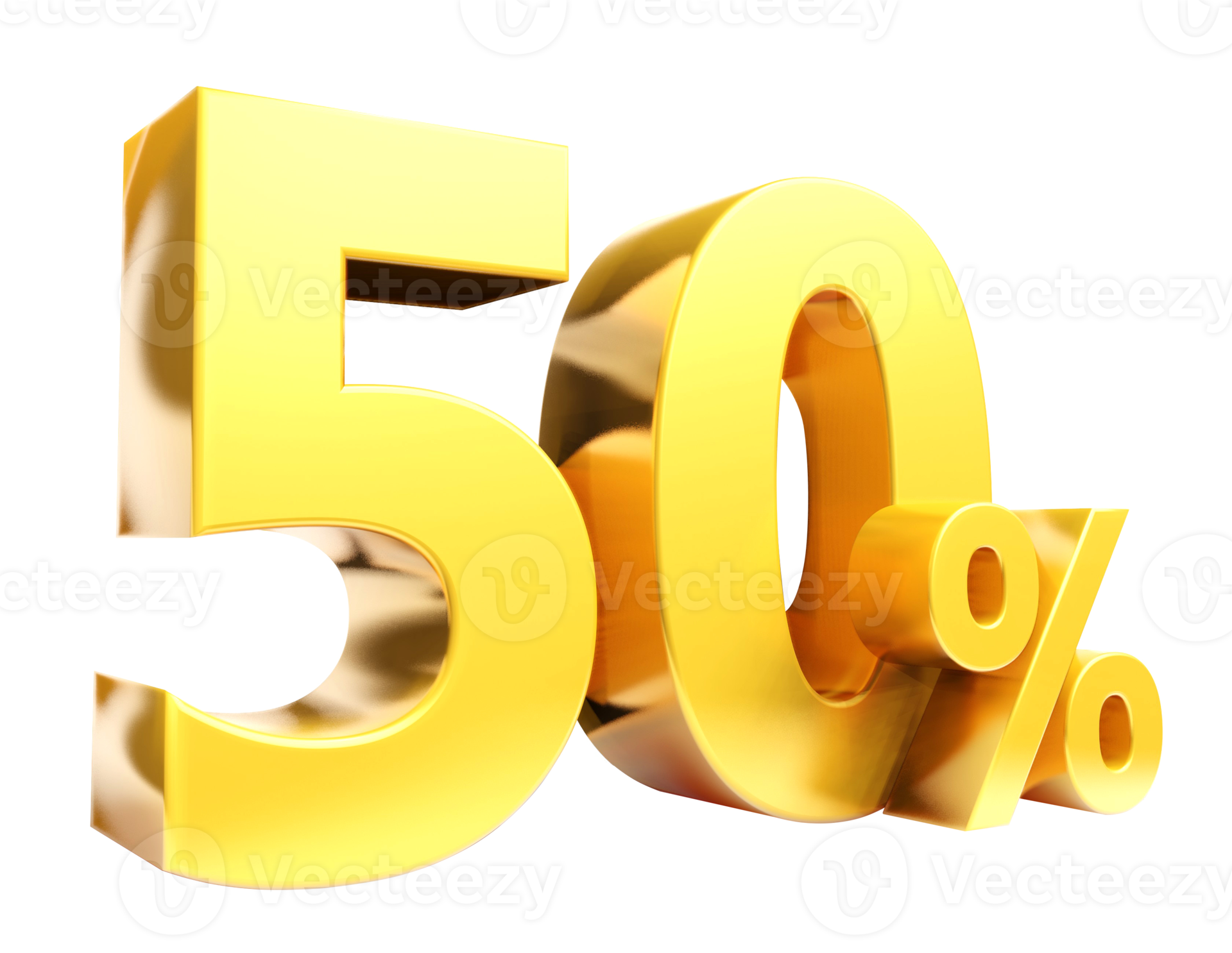 50 Percent Golden Symbol 3d Render 8478212 Png
