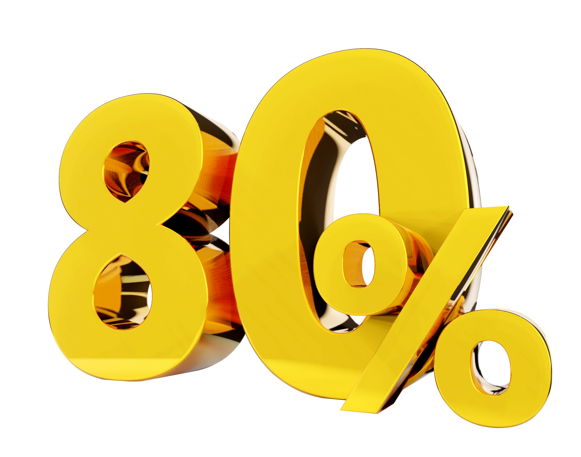 80-percent-golden-symbol-3d-render-8478214-png