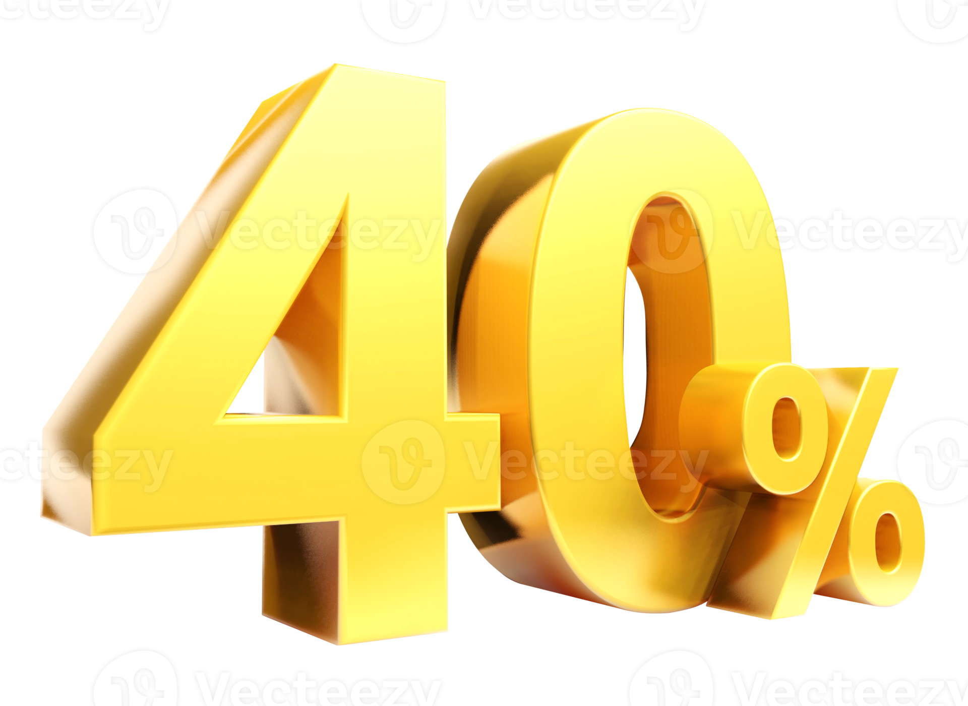 40 Percent Golden Symbol 3D Render 8478236 PNG