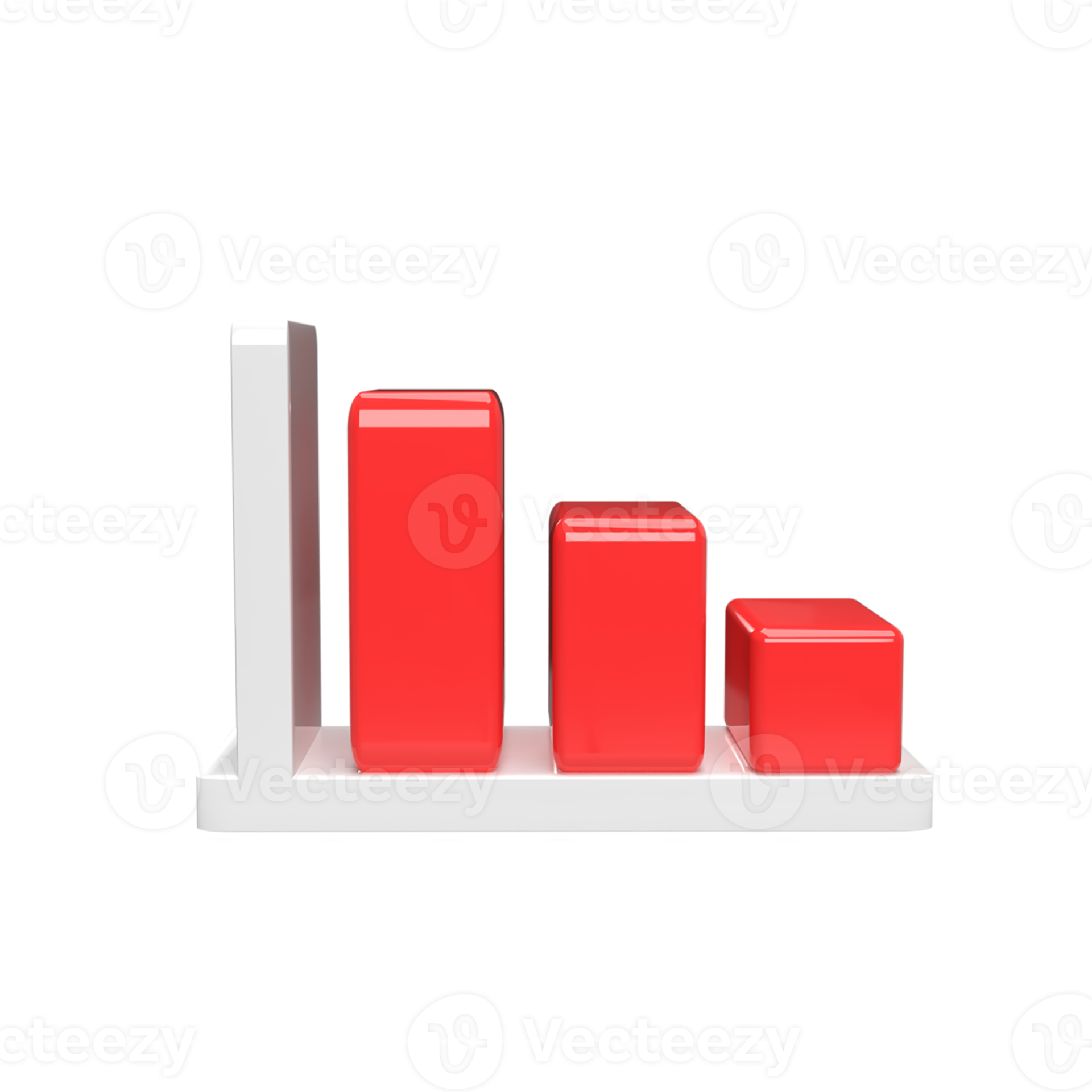 Decrease Graph 3d model cartoon style. render illustration 8479598 PNG