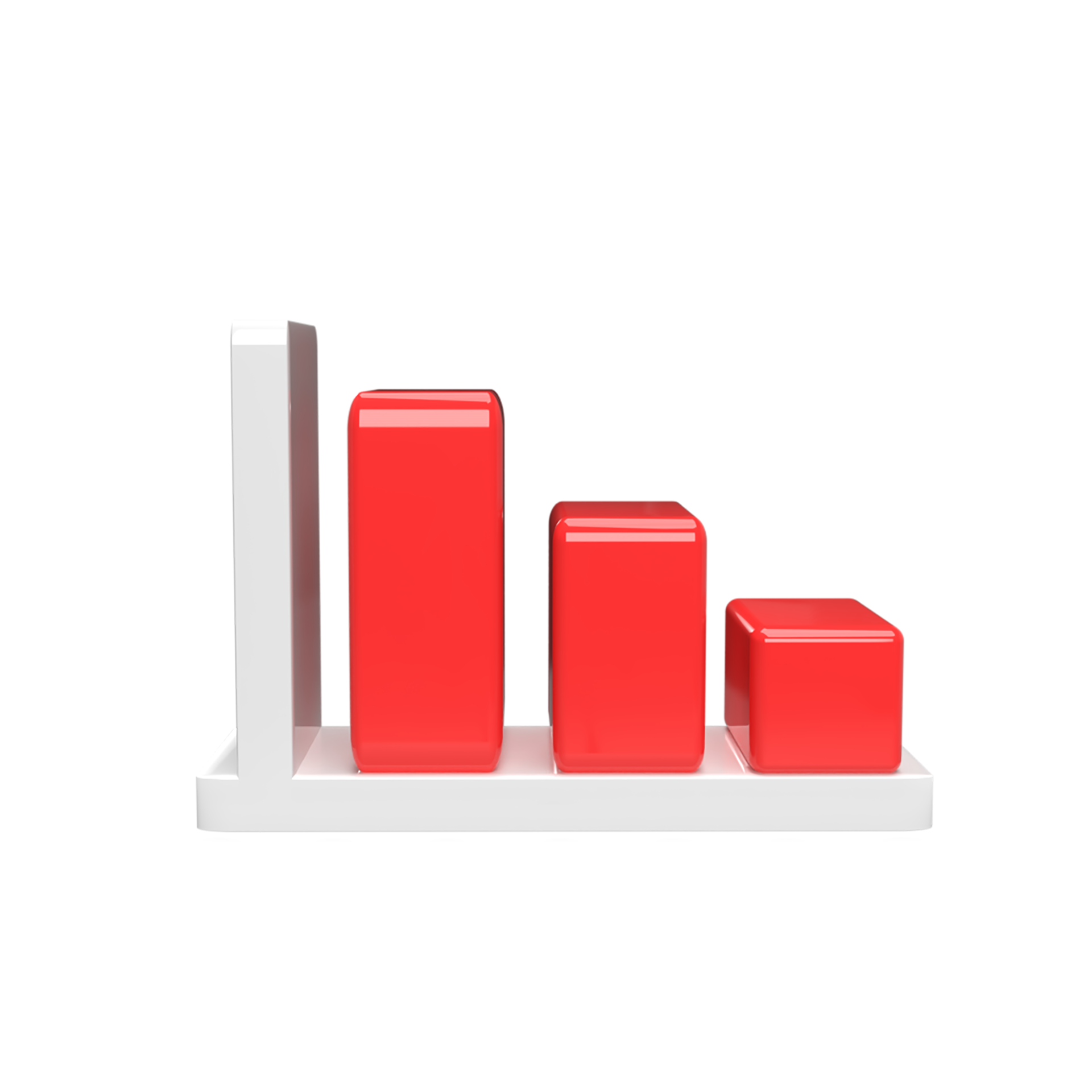 Decrease Graph 3d model cartoon style. render illustration 8479598 PNG