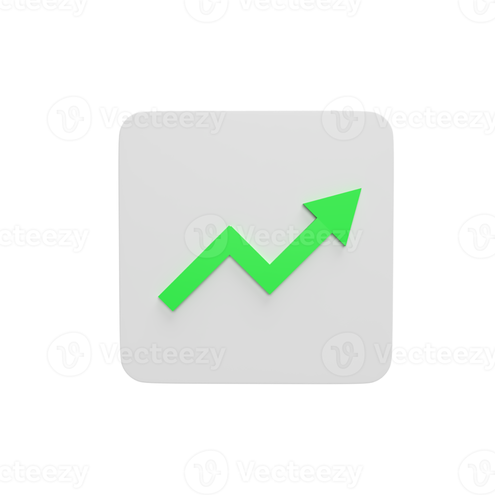 Increase Graph 3d Icon Model Cartoon Style Concept Render Illustration