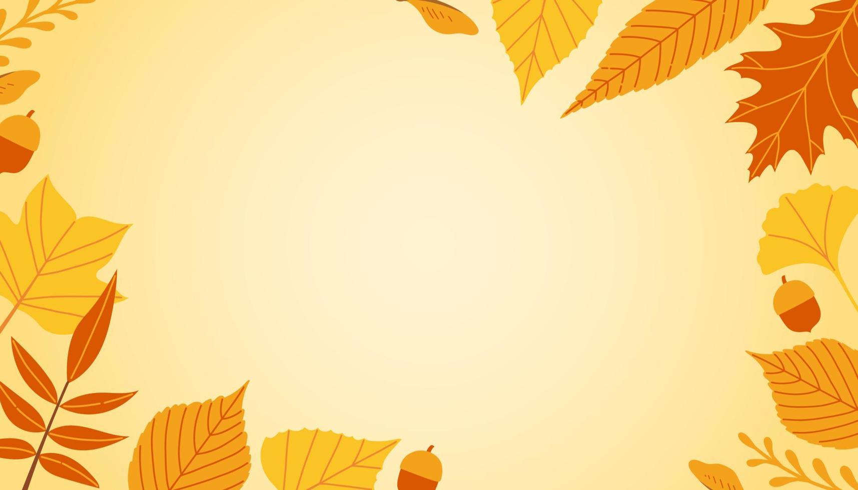 Autumn flat design vector background fall leaves illustration 8482646 ...