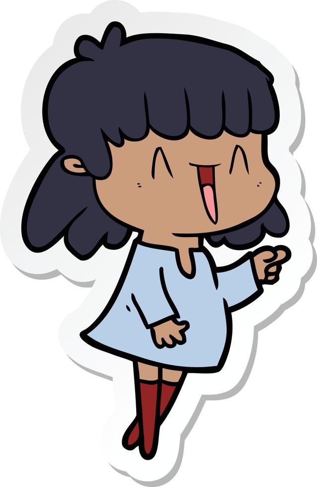 sticker of a cartoon woman 8487510 Vector Art at Vecteezy