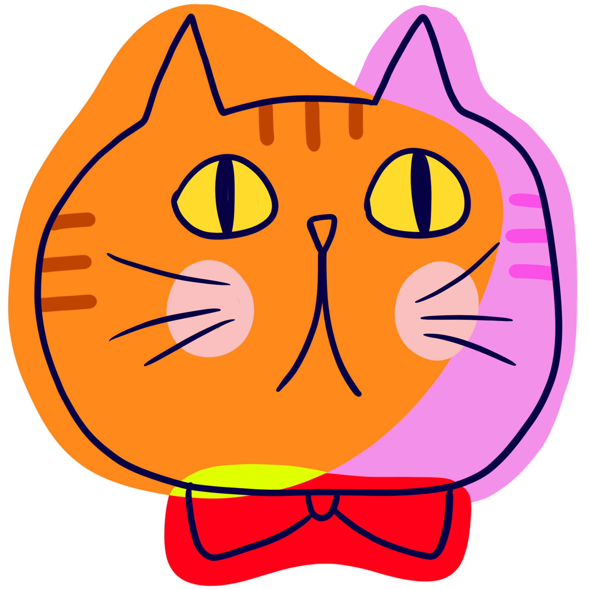 Cartoon Cute Funny Face Cat Clipart 8489404 Png