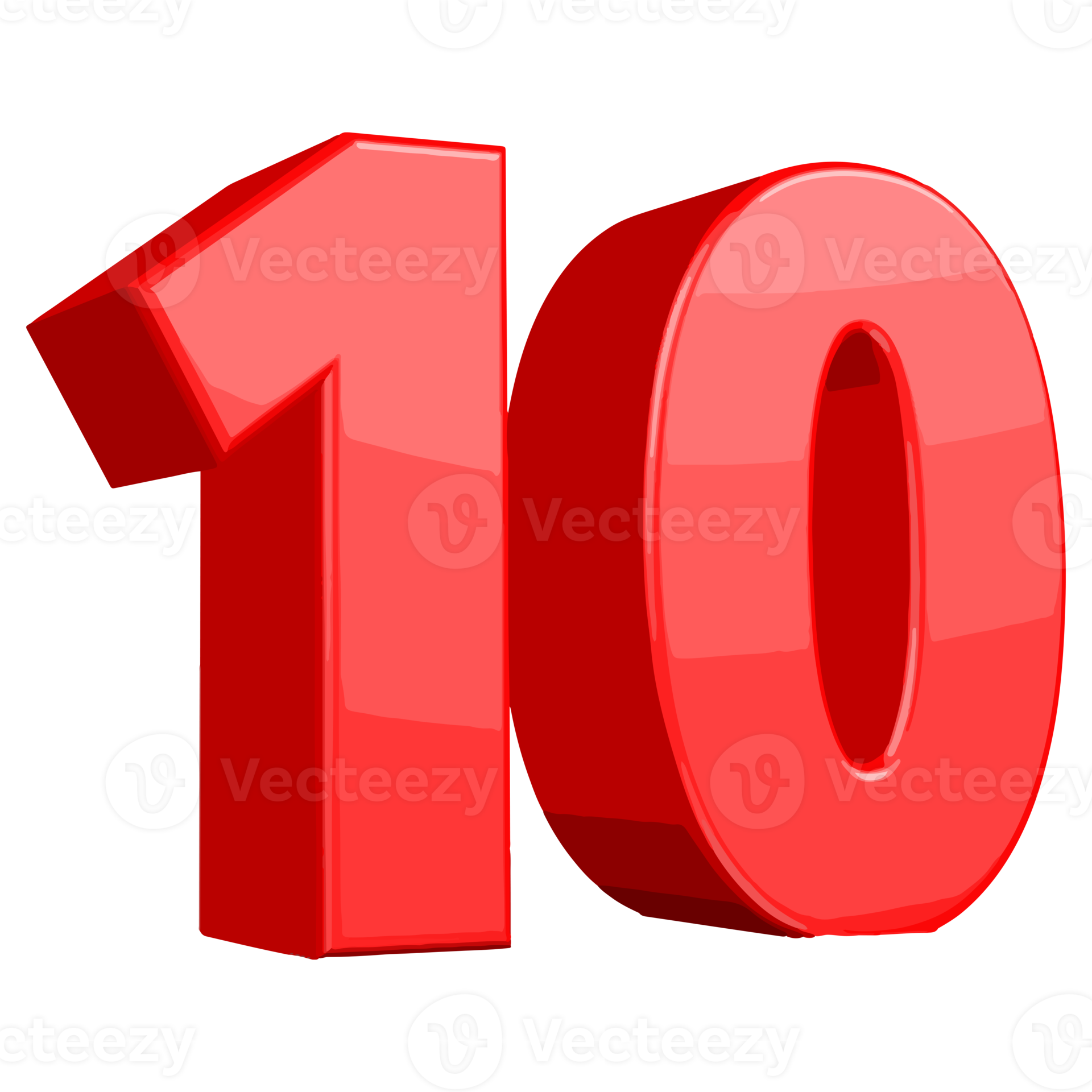 number ten, 10 red number 8489743 PNG