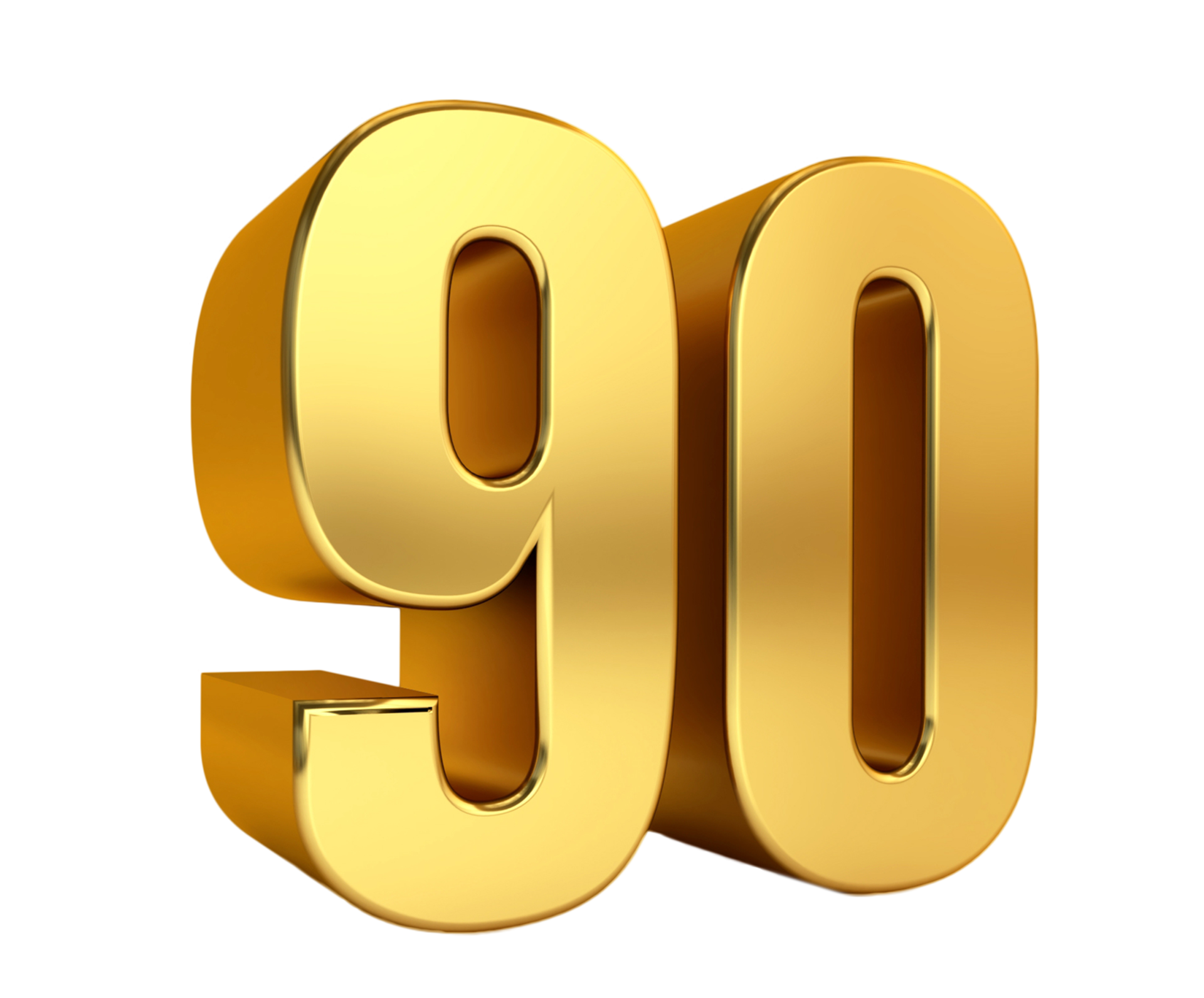 Ninety Golden Number 90 anniversary birthday Price 8489988 PNG
