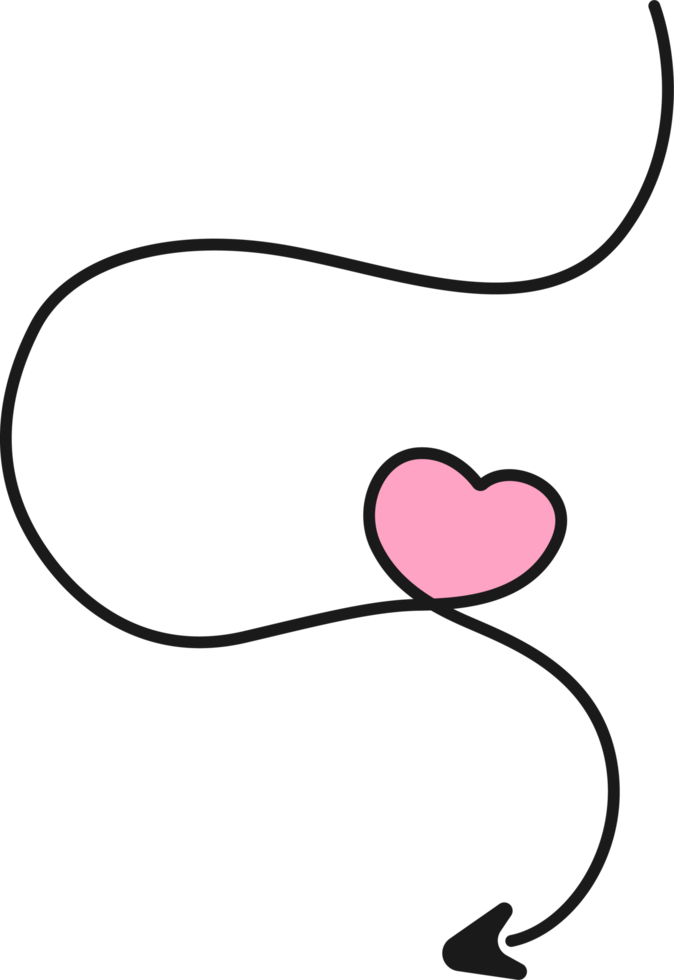 Línea De Flecha Dibujada A Mano Con Corazón 8501790 Png