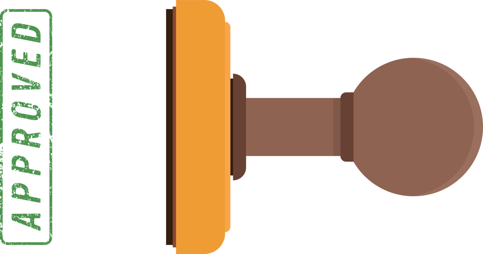 Wooden Stamper And Stamp Mark With Approved Text 8502068 Png