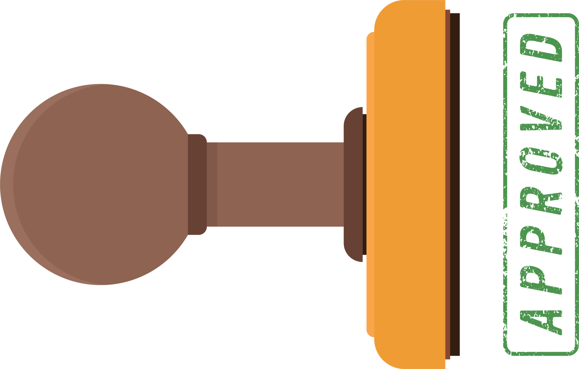 Wooden Stamper And Stamp Mark With Approved Text 8503387 Png
