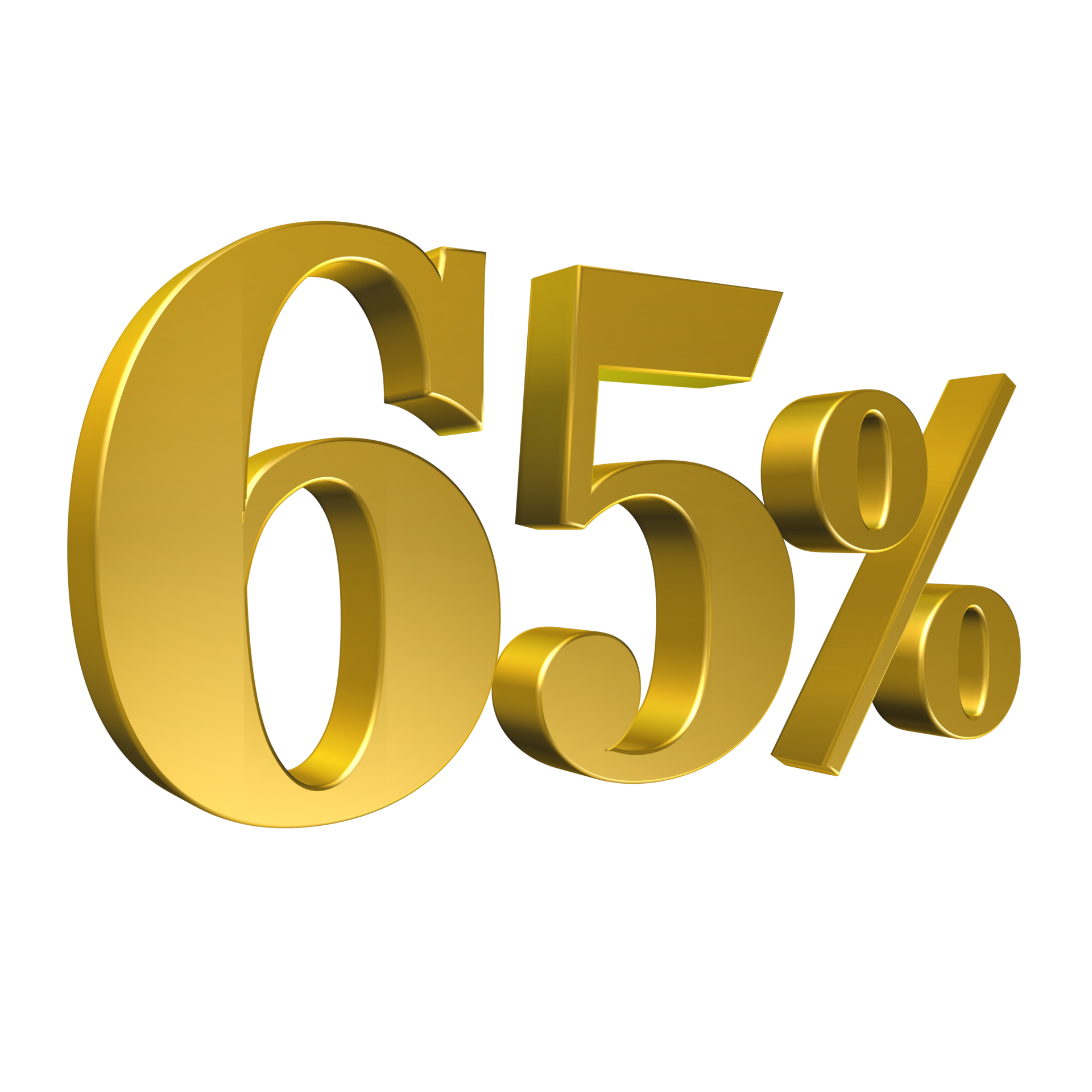 65 Percent Gold Number Sixty Five 3D Rendering 8506440 PNG 65-percent-gold-number-sixty-five-3d-rendering-8506440-png