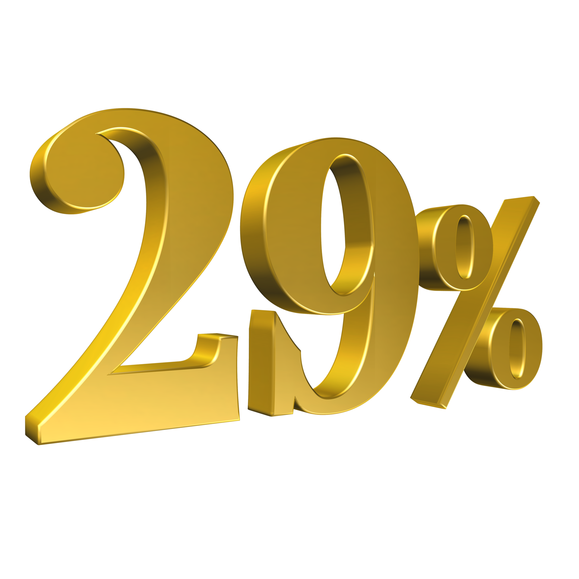 29 por ciento de oro número veintinueve renderizado 3d 8506500 PNG