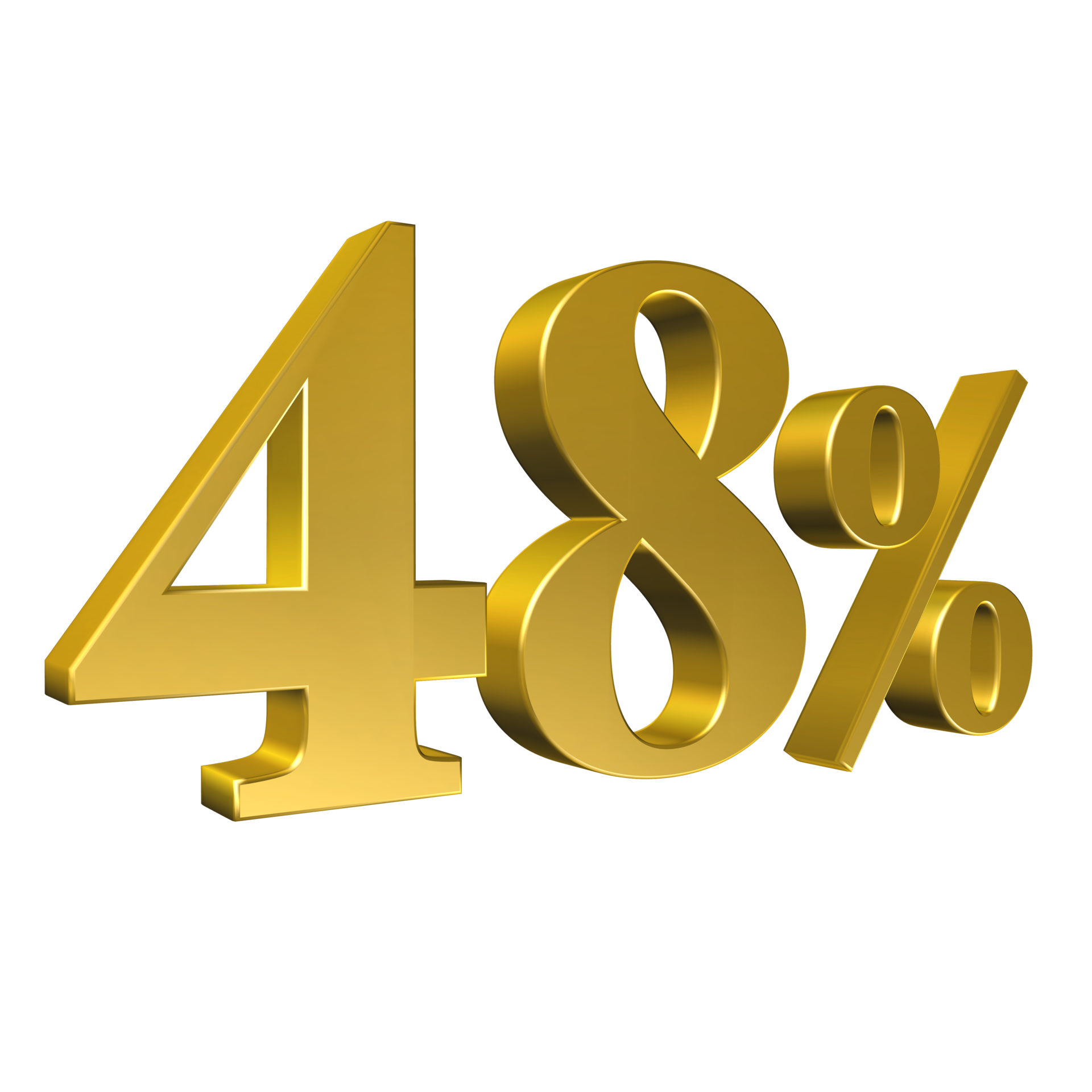 48 Percent Gold Number Forty Eight 3D Rendering 8506506 PNG 48-percent-gold-number-forty-eight-3d-rendering-8506506-png