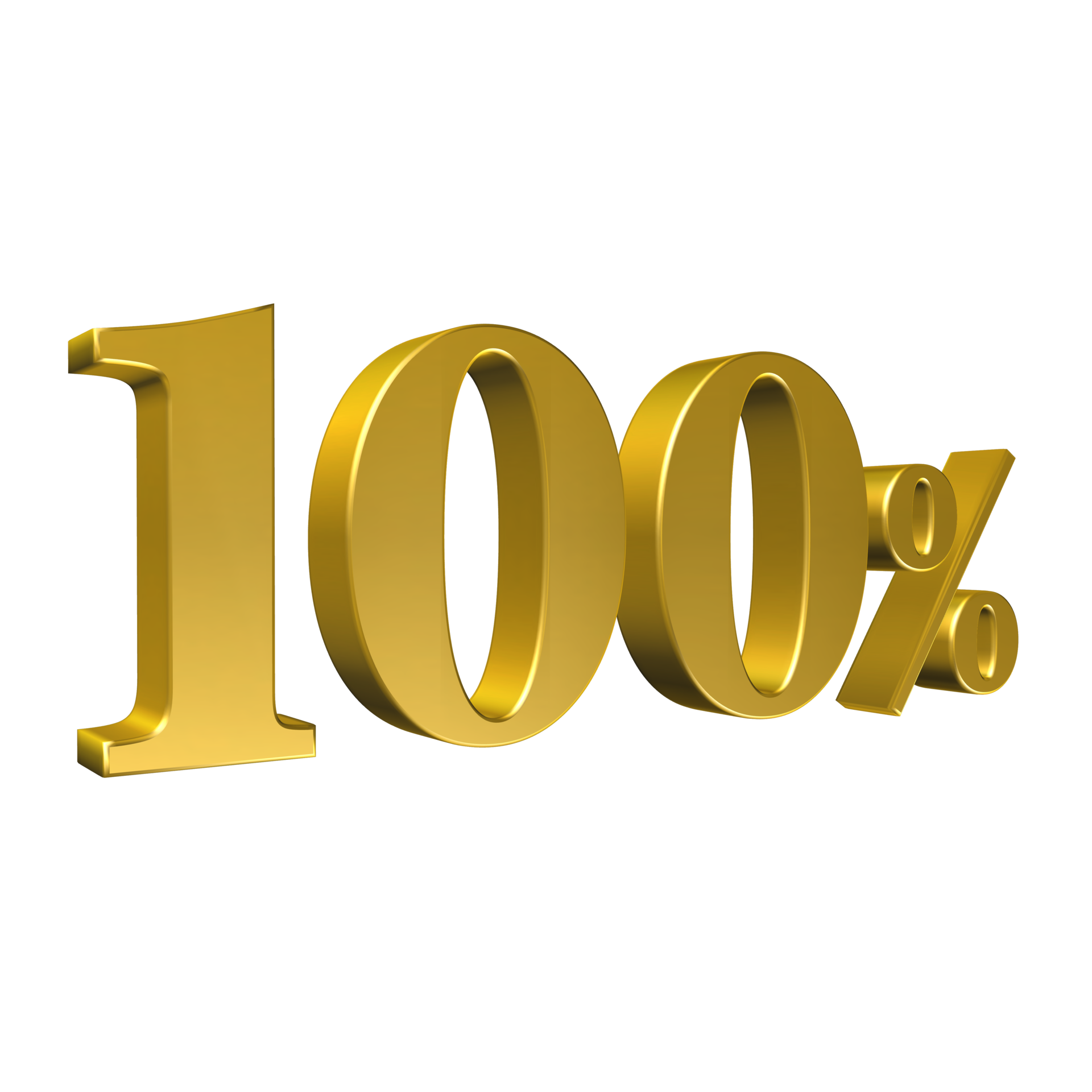 100 Percent Gold Number One Hundred 3d Rendering 8506514 Png