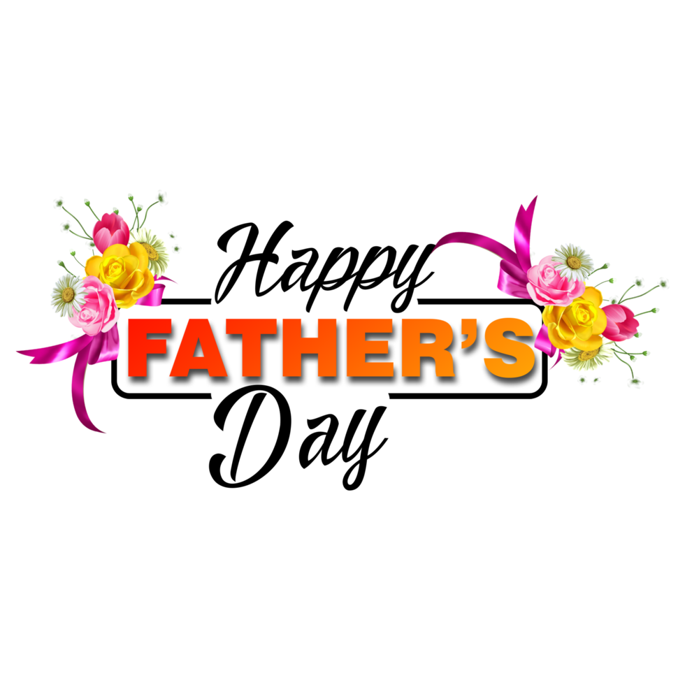 Happy Fathers Day Png Text With Flowers Corner 8507823 Png