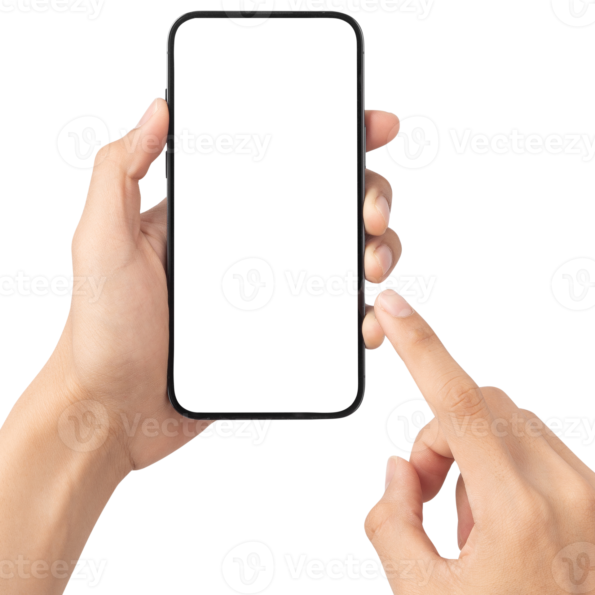 Hand Holding And Using Phone Mockup Cutout Png File 8514500 Png