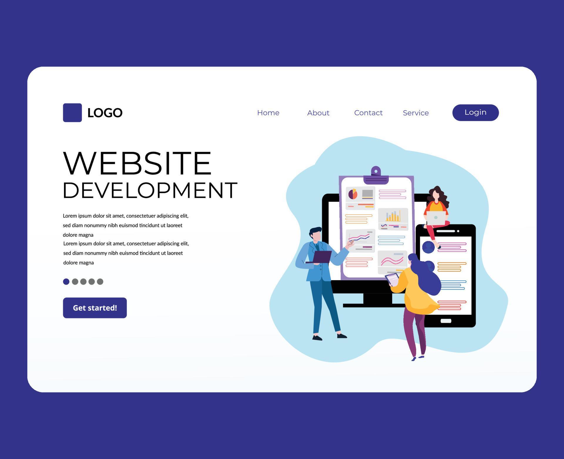 landing page vector illustration web page design concept and mobile ...