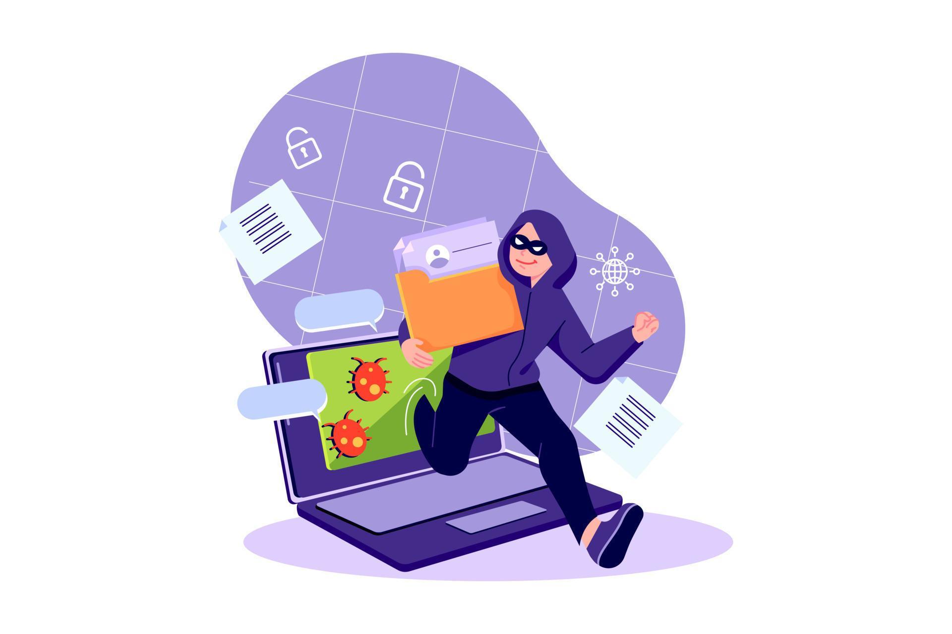 Computer Spyware Attack 8515777 Vector Art at Vecteezy