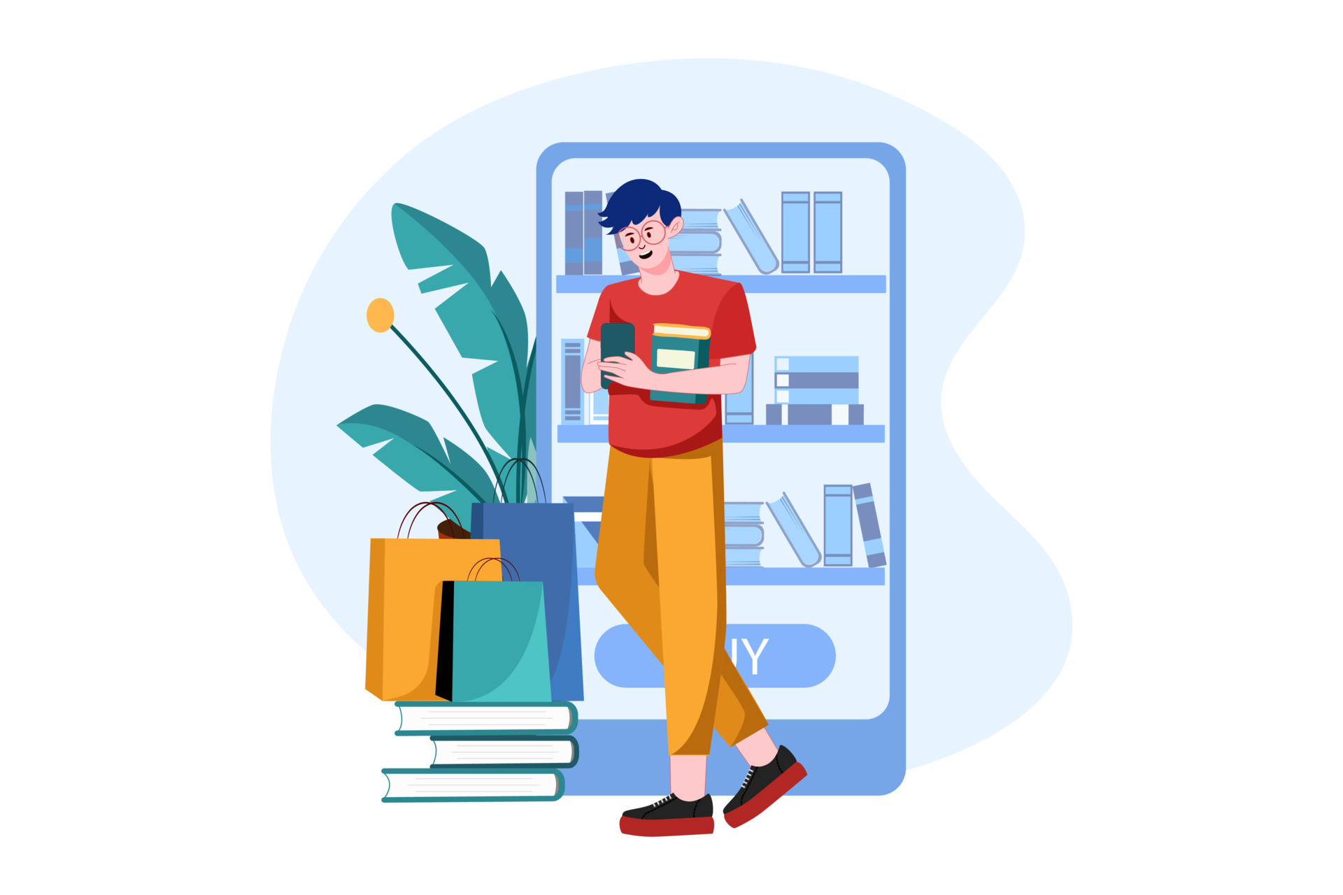 A Man Order Book Online 8515997 Vector Art at Vecteezy